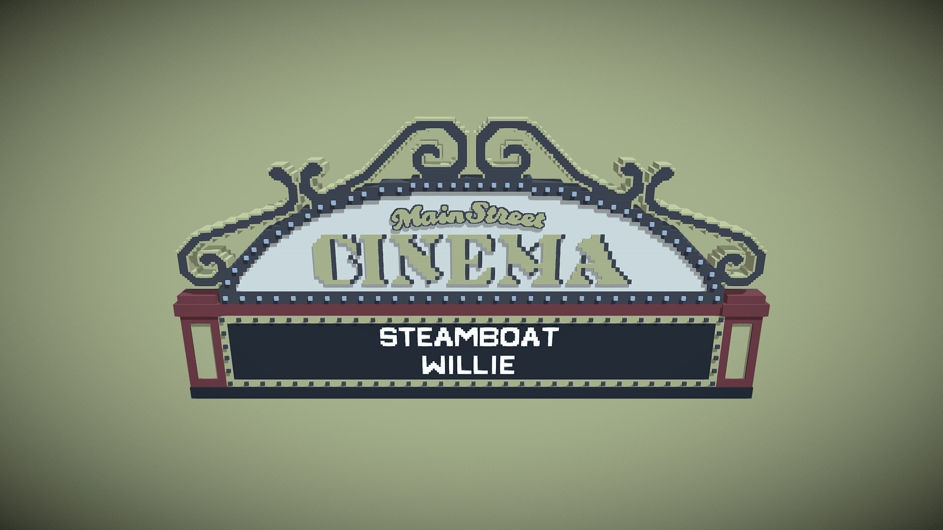 Disneyland Main Street Cinema Sign for Minecraft - 3D model by ...