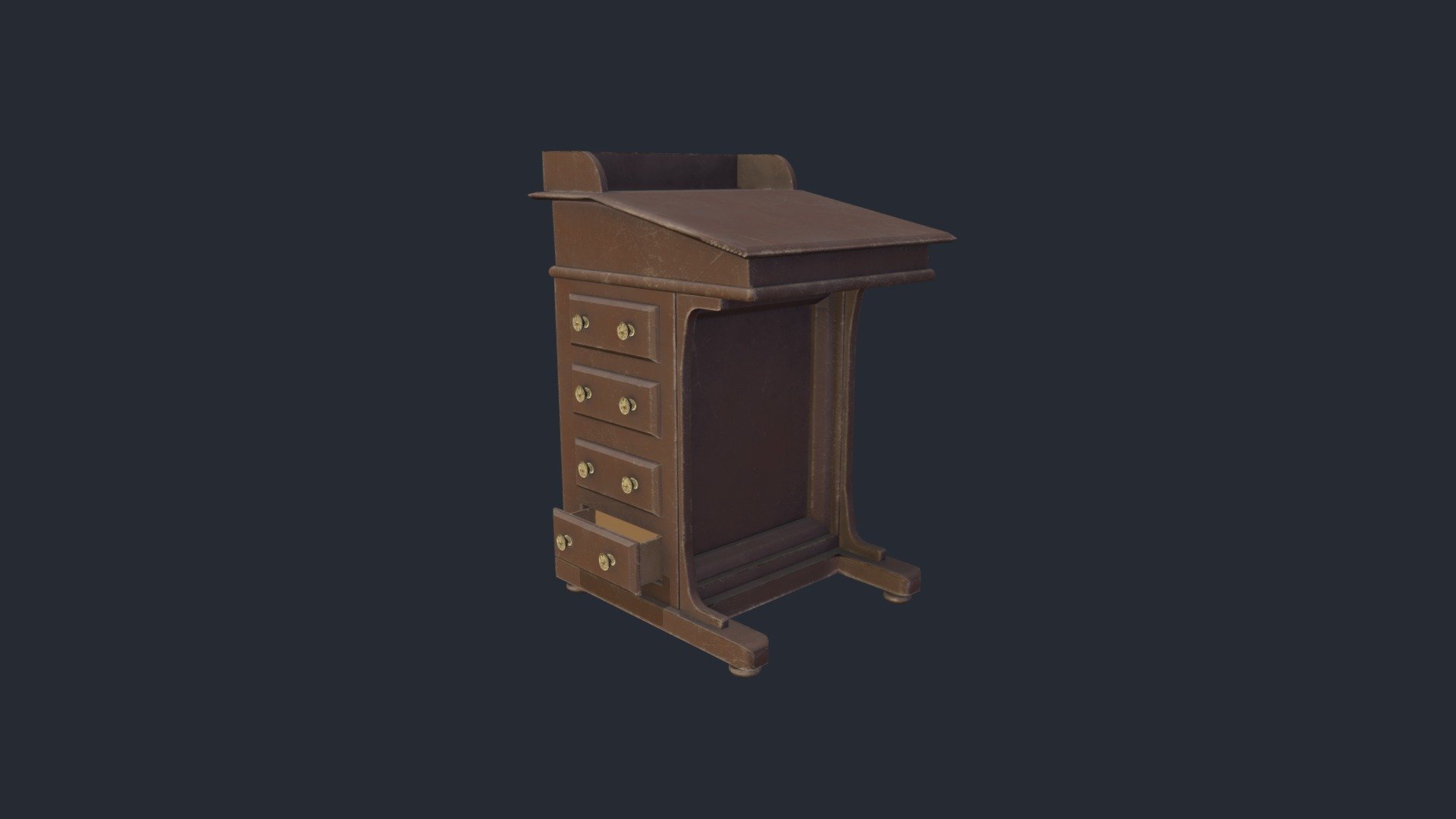 Antique Desk - 3D model by Ashanti Thomas (@Ashanti67) [3ae15f5 ...