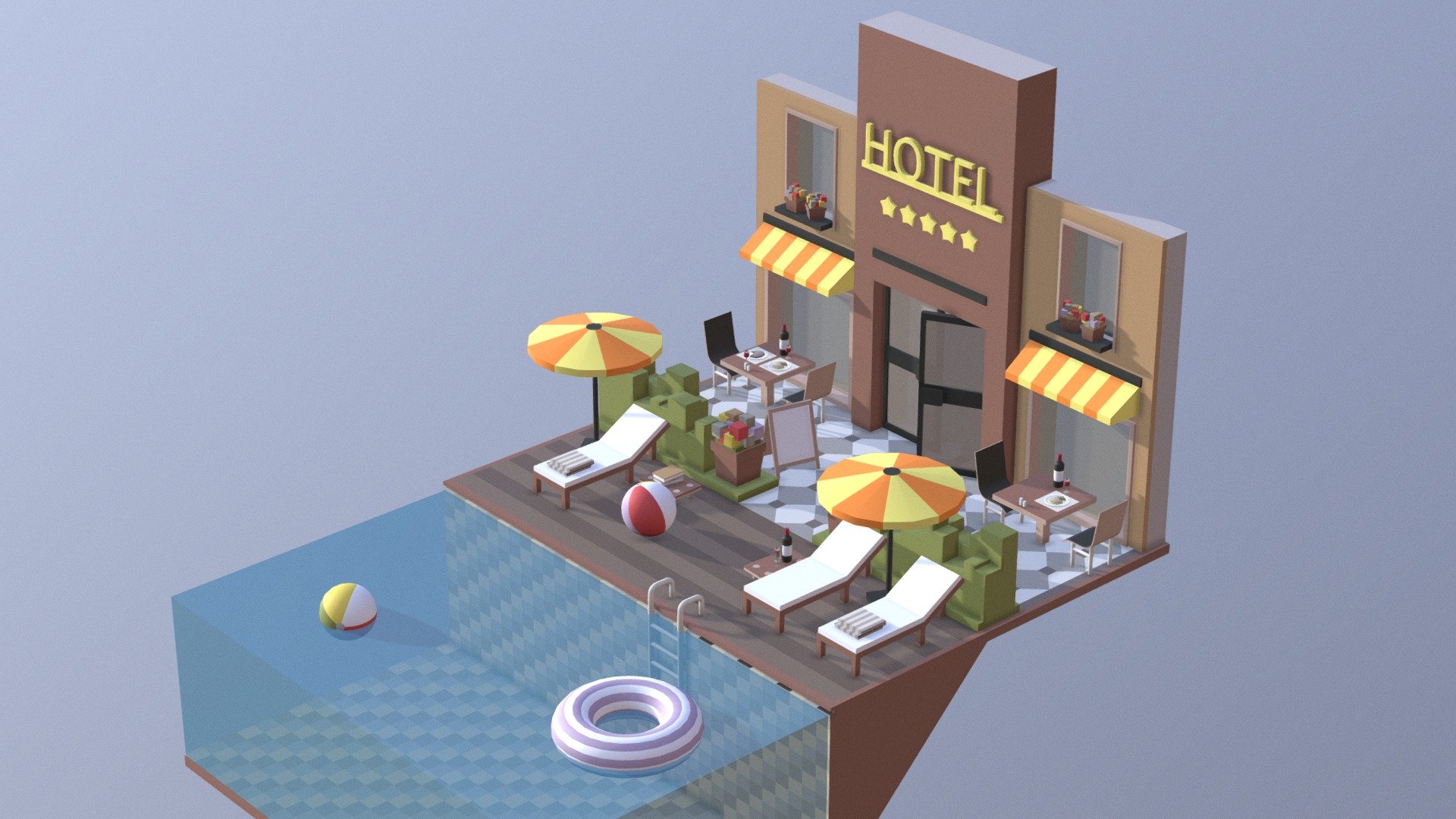 Hotel - 3D model by KattyLi [3aef8f3] - Sketchfab