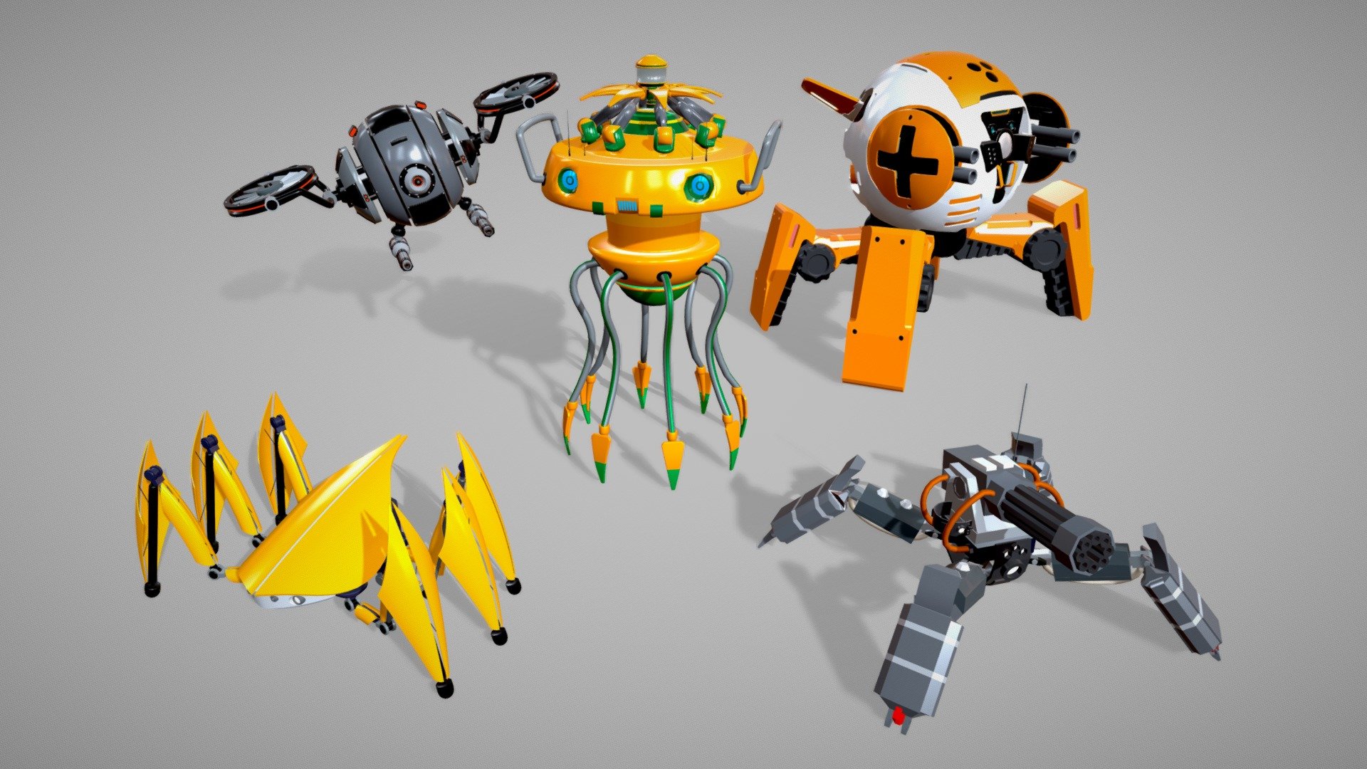 Bot Pack 2 - Multipurpose Robot Collection - Buy Royalty Free 3D model ...