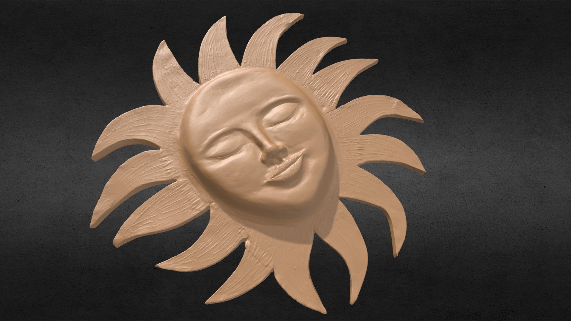 3D Repaired Sun Face Sculpture (Low Res Preview) - 3D model by ...