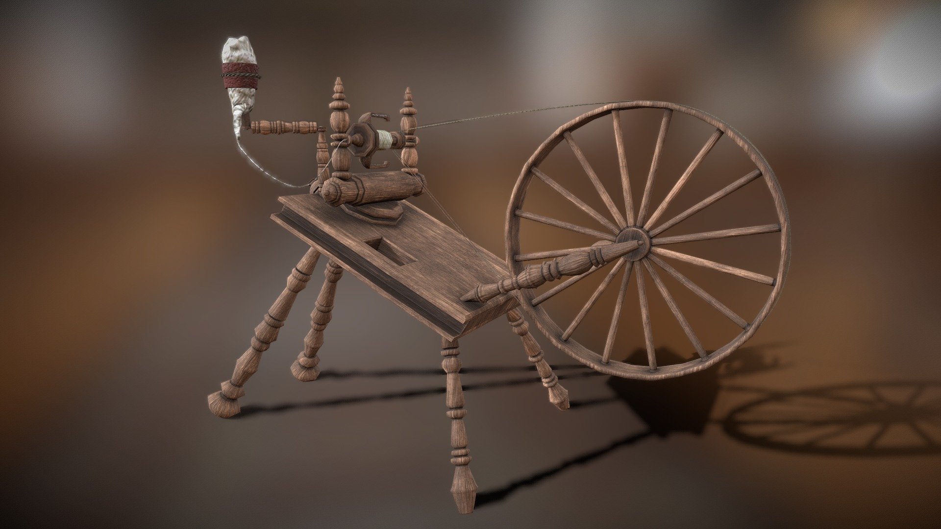 Spinnewiel - 17de eeuw - 3D model by visualdimension [3af7001] - Sketchfab