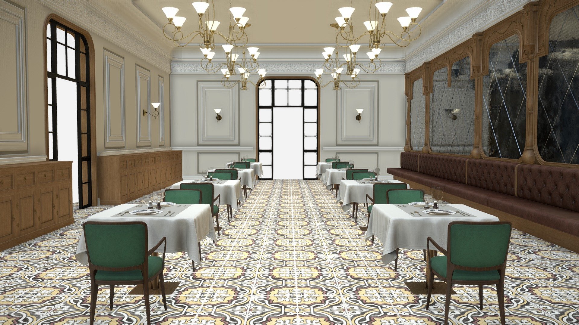 Low poly modular restaurant - 3D model by markusenes [3af8397] - Sketchfab