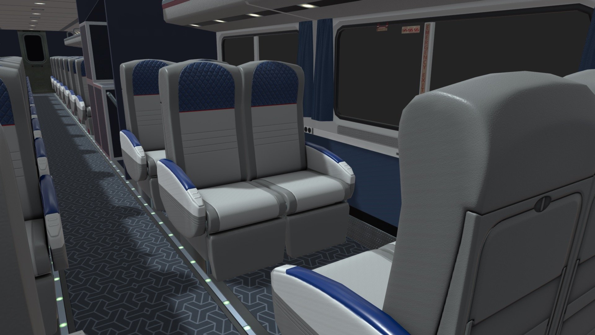 Amtrack's Superliner Passenger Car Interior - 3D model by gen_3d ...