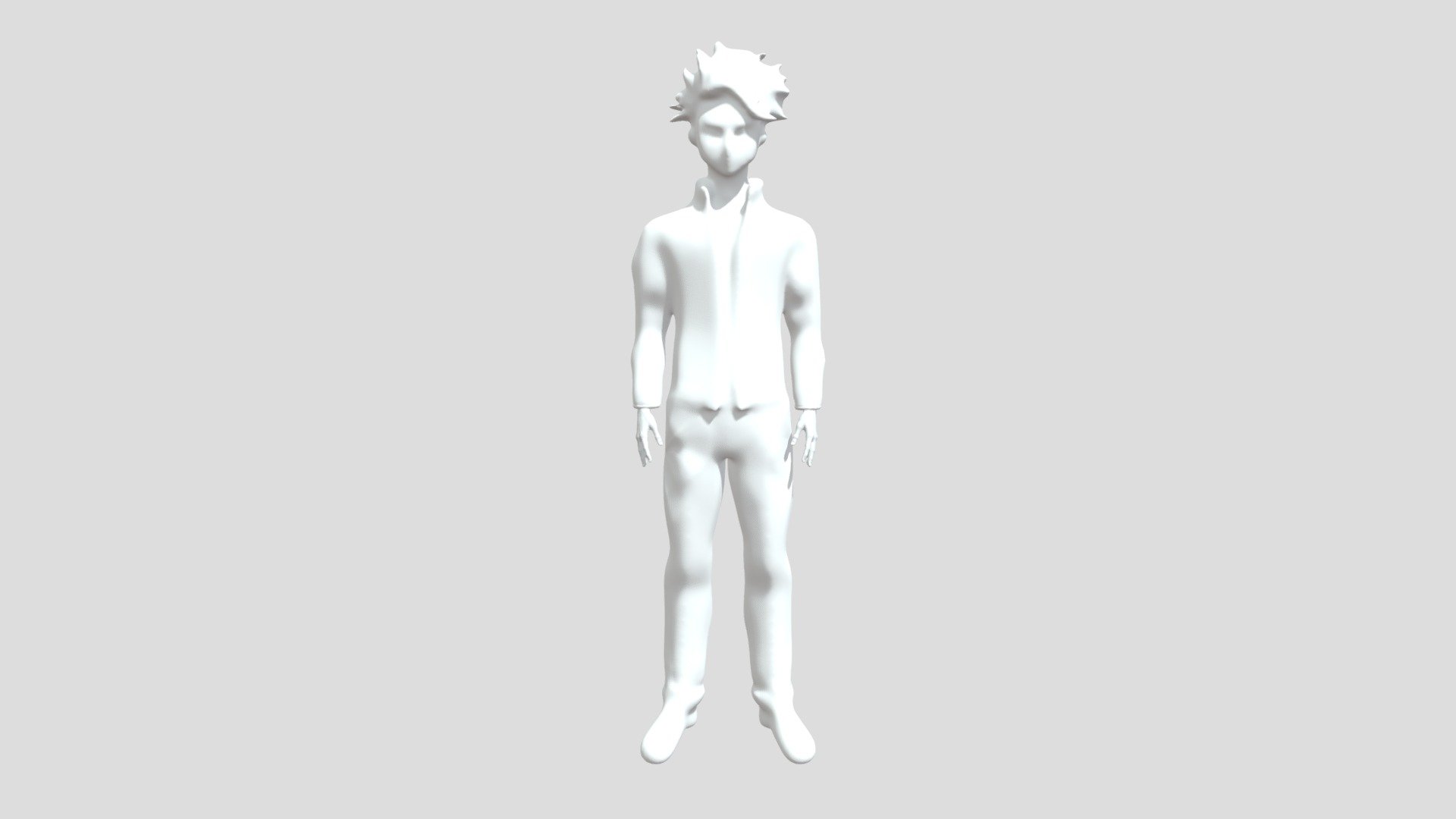 Anime Character with Spikey Hairs .blend file - Download Free 3D model ...