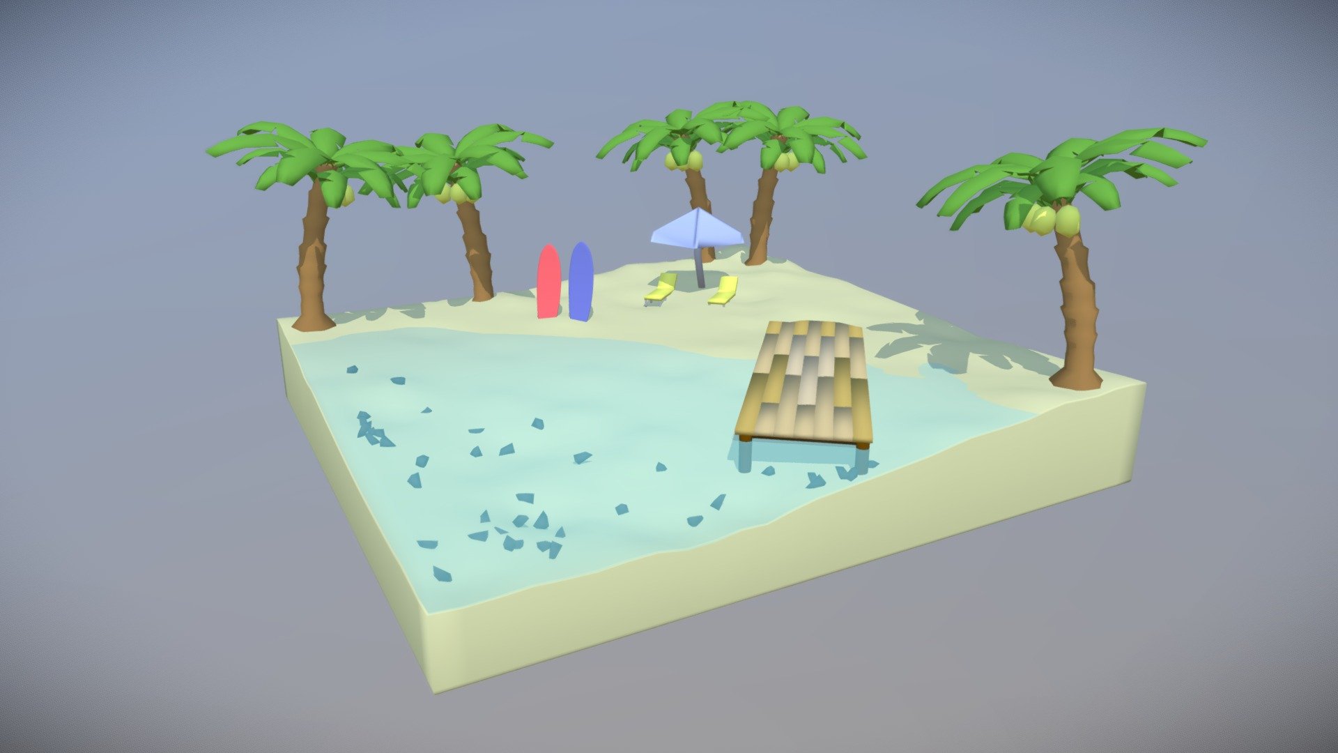 Beach - 3D model by Aisei [3b0bd36] - Sketchfab