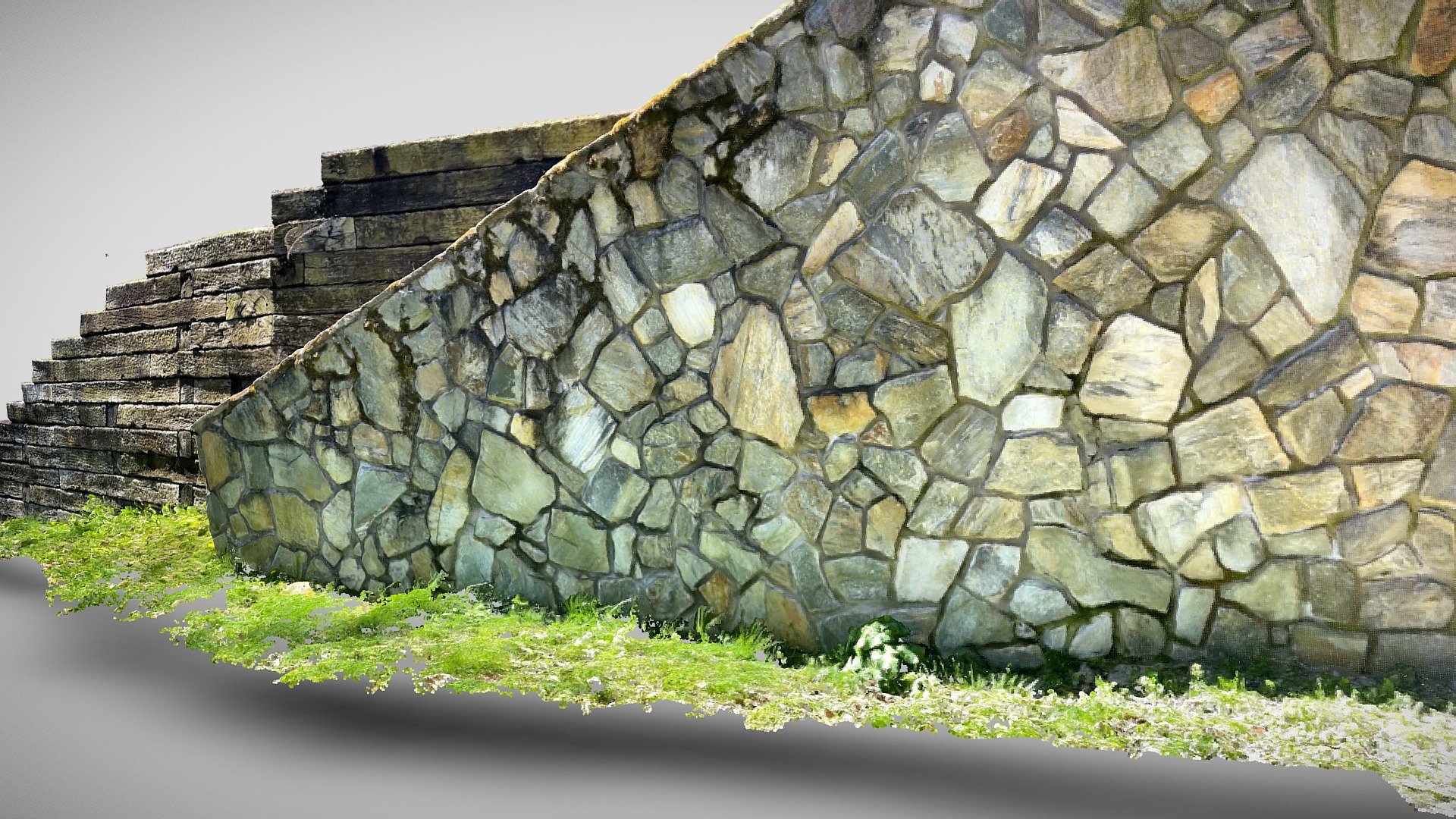 Wood & Stone Retaining Wall - 3D model by EveryPoint [3b0c17d] - Sketchfab