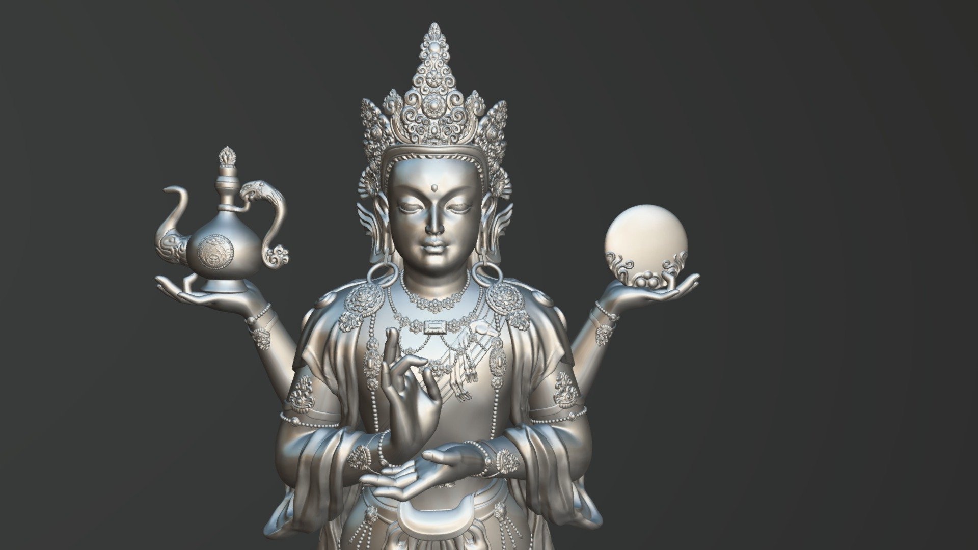 Statue of an standing Janraisig - 3D model by Bimo.999 (@gyamba169 ...