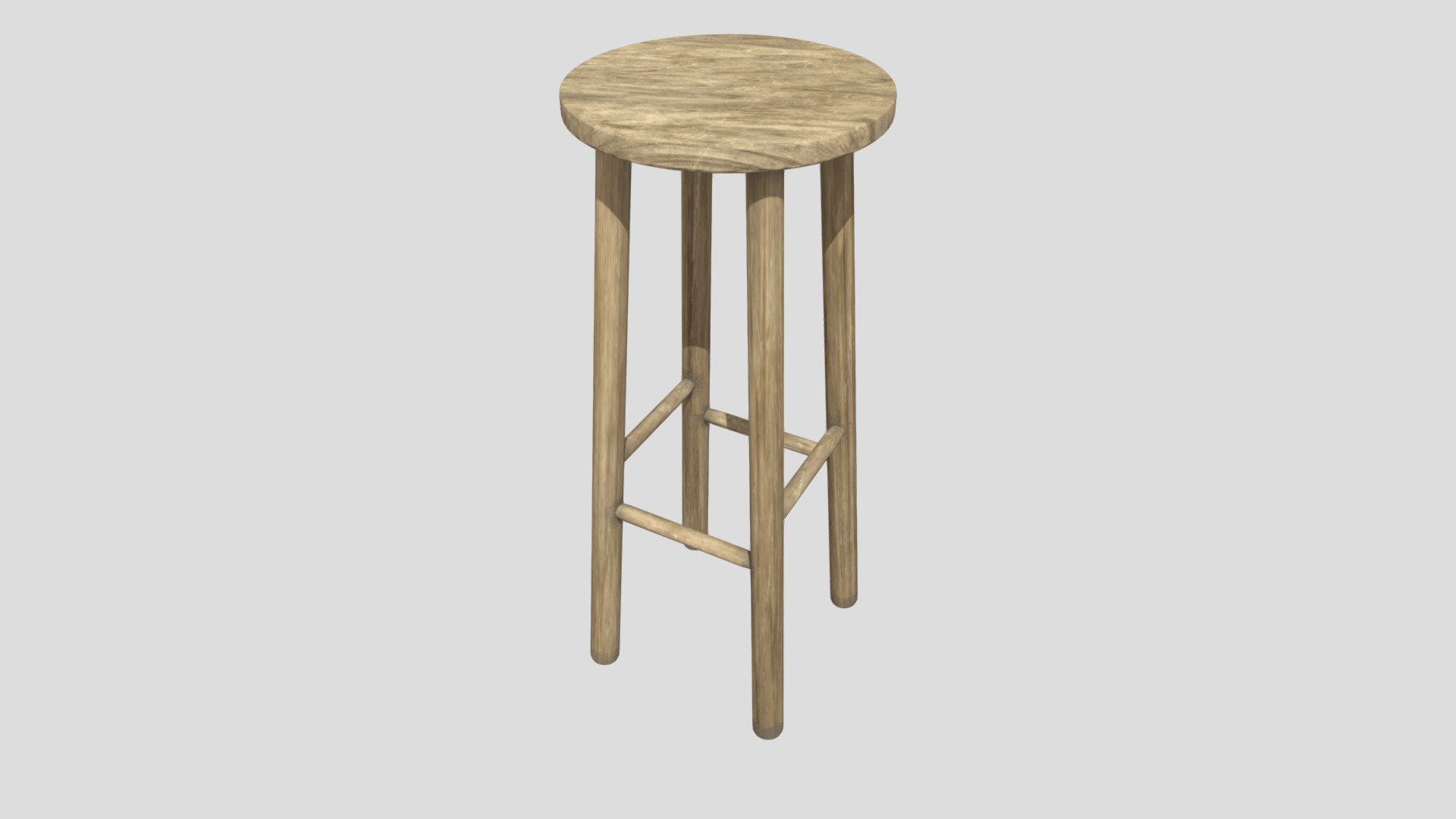 Wooden Bar Stool - 3D model by Lucas (@lucasrister) [3b15440] - Sketchfab