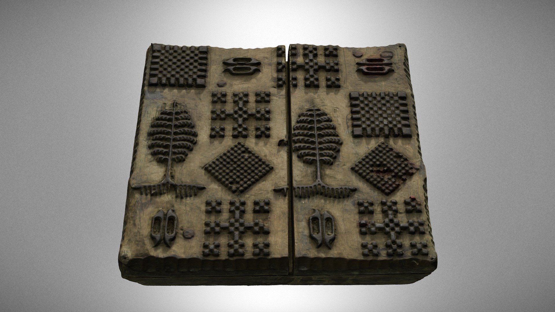 A textile printing block - Download Free 3D model by Virtual Museums of ...