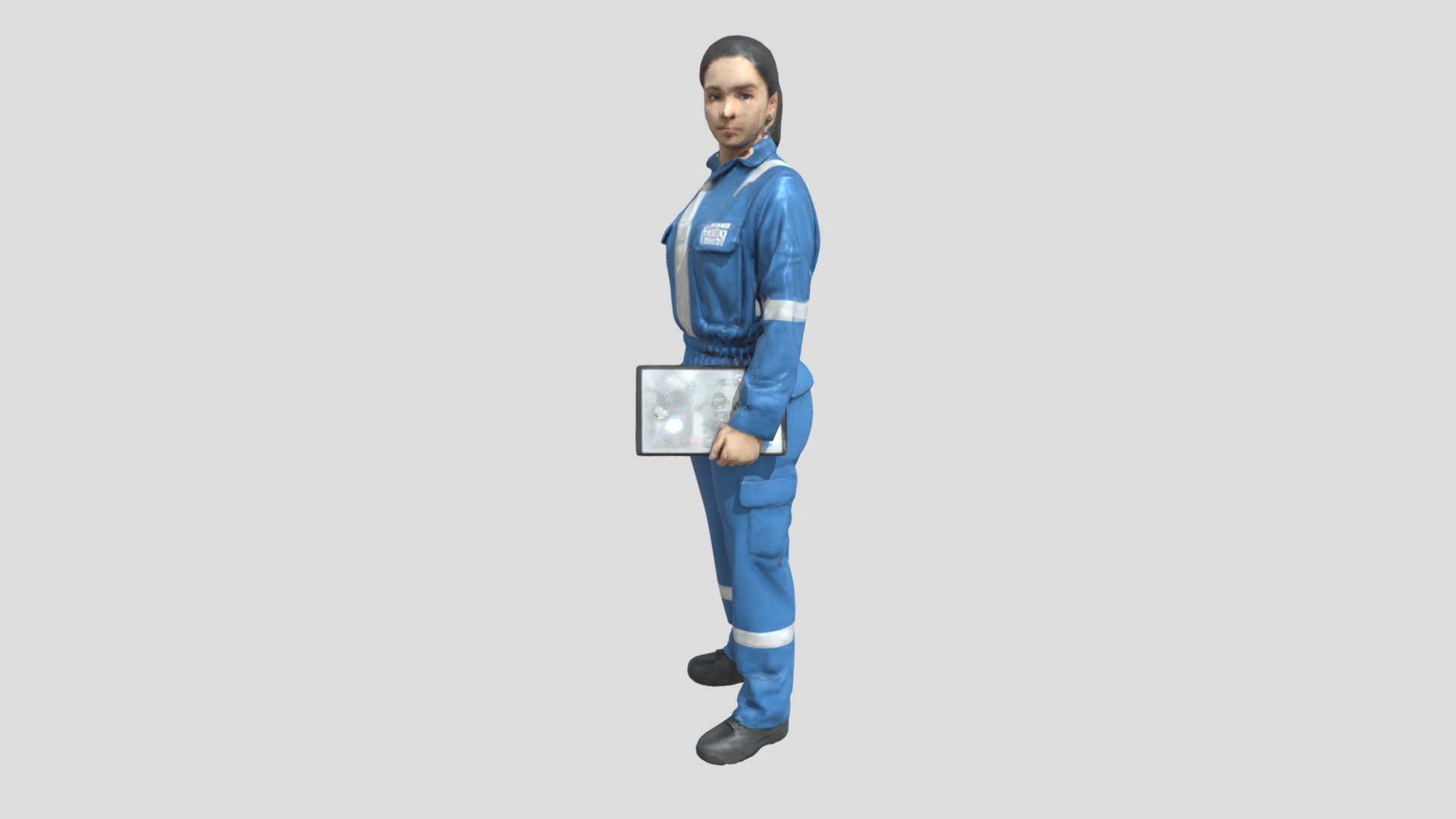 Female Engineer in Blue Coveralls - 3D model by KL791 [3b1a01e] - Sketchfab