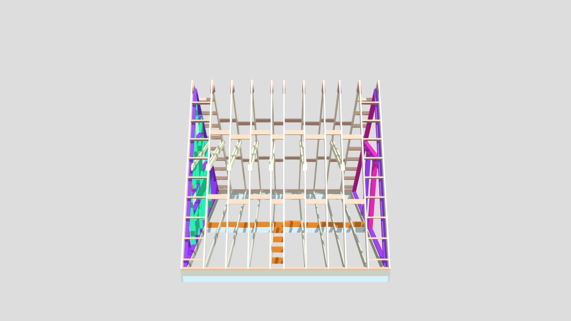 А-frame 6х6 база +Фронтоны - 3D model by pro.a-frame (@pro.aframe) [3b1d292] - Sketchfab