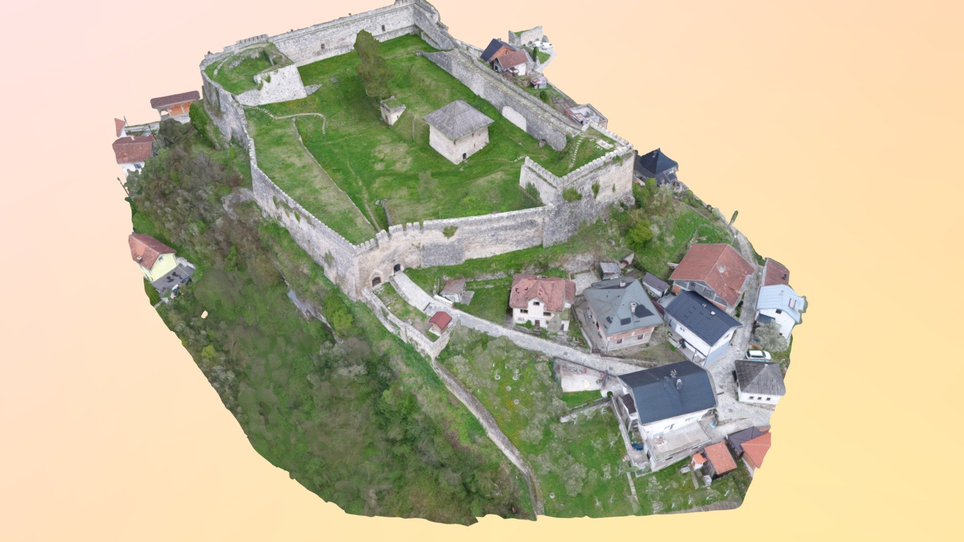 STARI GRAD JAJCE Simplified 3d Mesh - 3D model by geodata.jajce ...