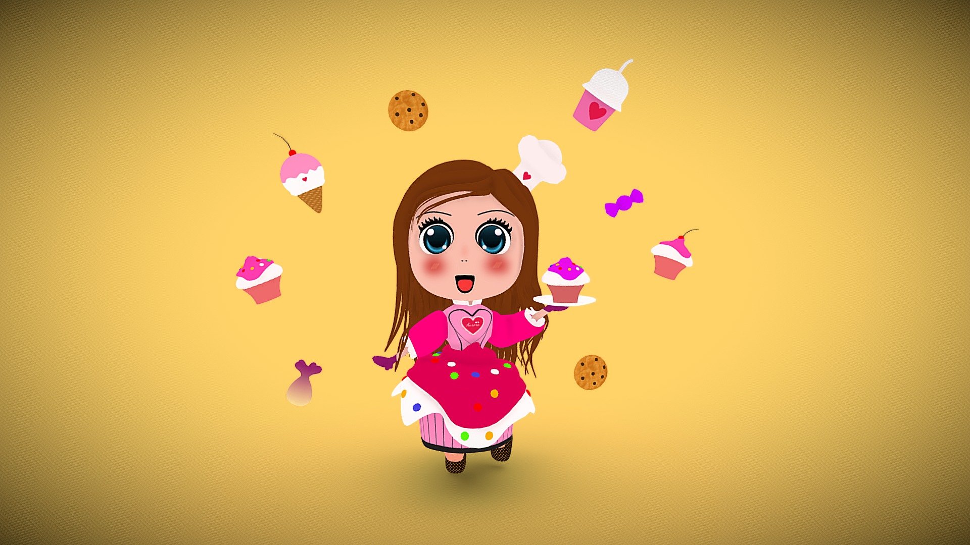 Chibi Toon "Aurora" - 3D model by psdcreations [3b257e3] - Sketchfab