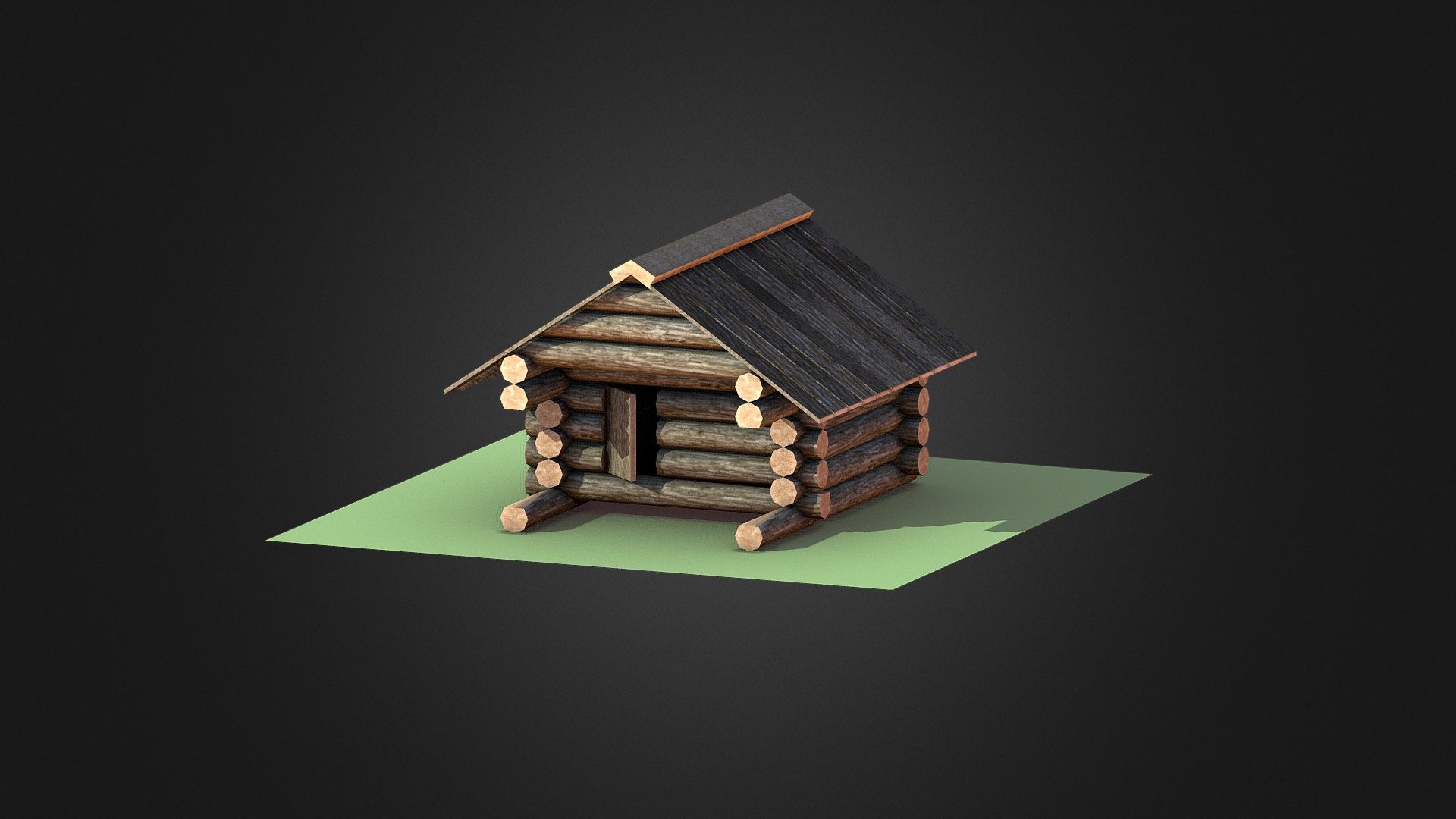 Lowpoly simple Log Cabin - Download Free 3D model by tamminen [3b2e219 ...