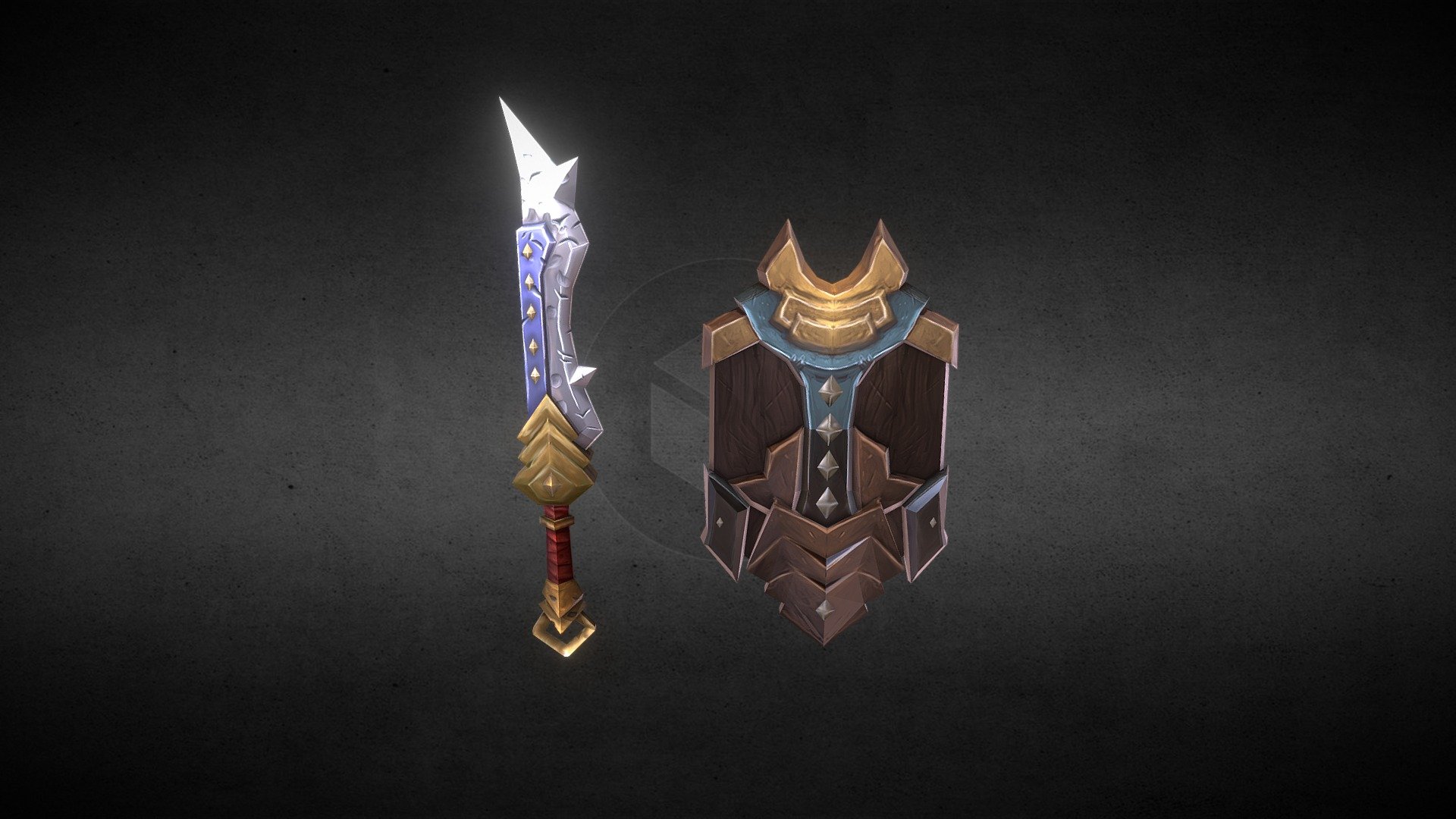 Low Poly Sword And Shield - 3D model by TerryLaVeyByrd [3b2f0b5 ...
