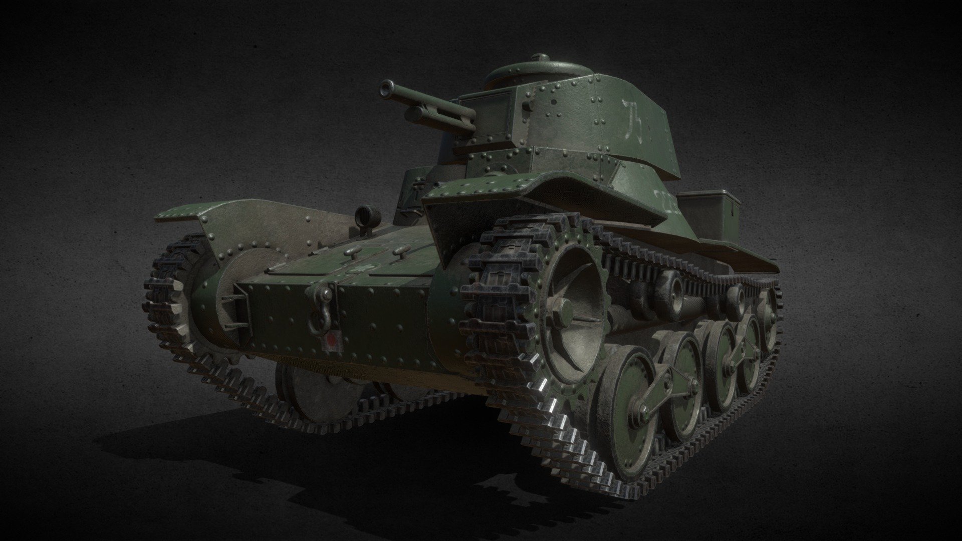Type 4 Ke-Nu (IJA Light Tank) - Buy Royalty Free 3D model by ...