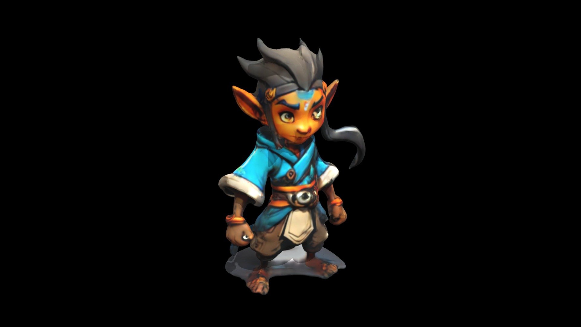 a cartoon character with a triangle on his fo - Download Free 3D model ...