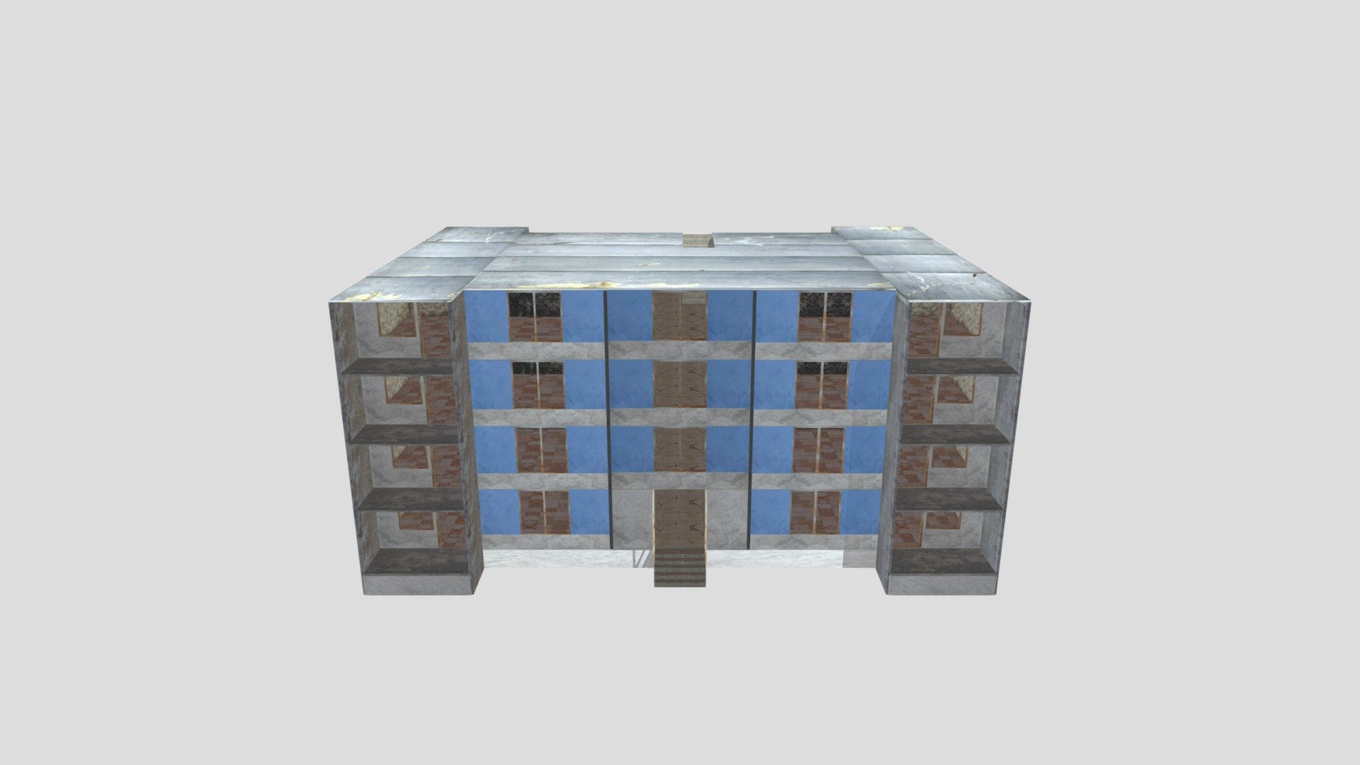 soviet building with four floors (with interior) - Download Free 3D ...