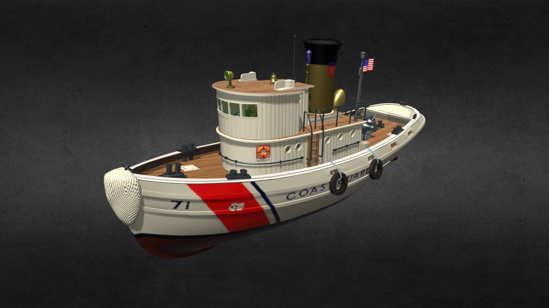 U.S. Coast Guard Tug Boat - 3D model by 360RSI.com [3b399ef] - Sketchfab