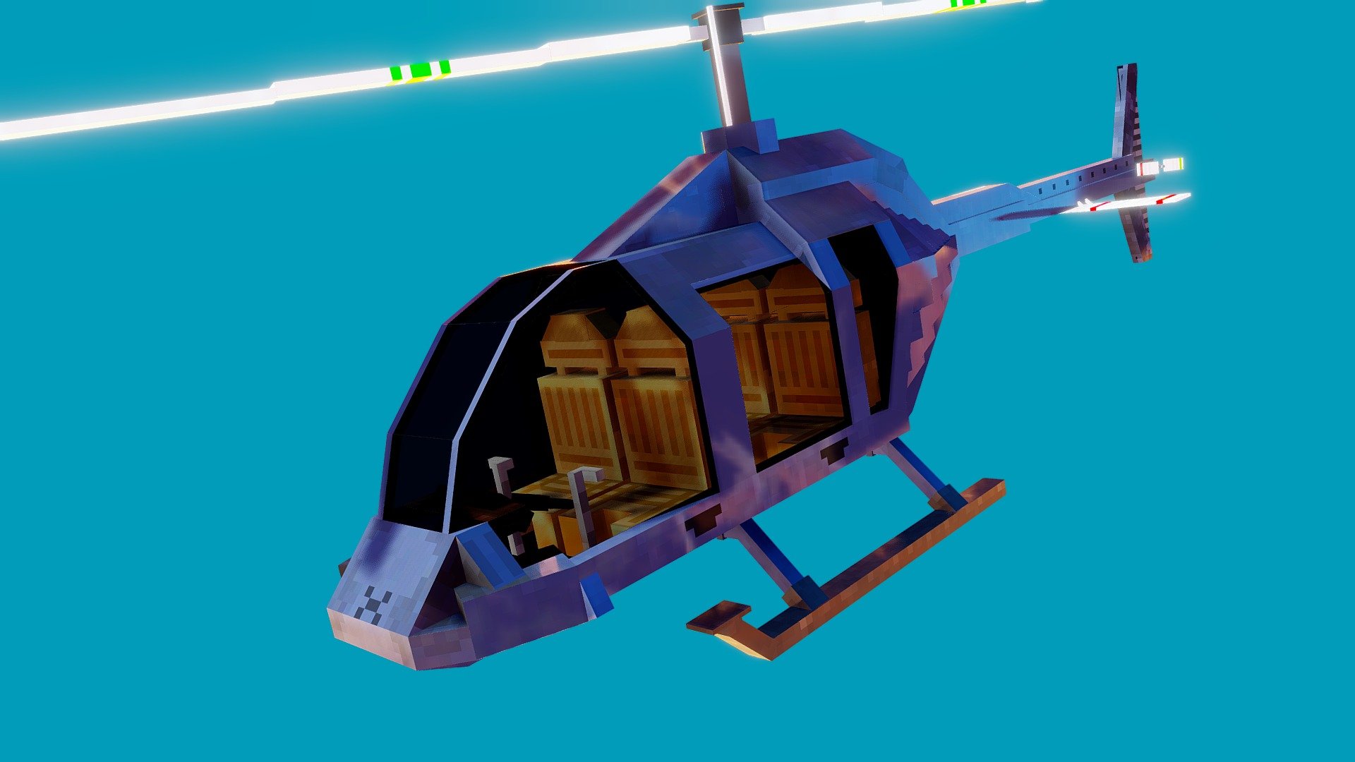 Helicopter 505 Low-poly Minecraft - 3D model by Artbor [3b428fe ...