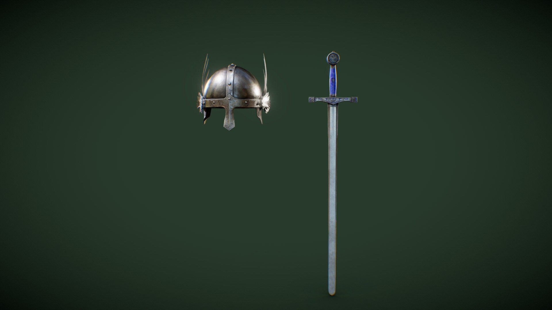 Sword and Helmet - Winged - Download Free 3D model by VitaliyBurovArt ...