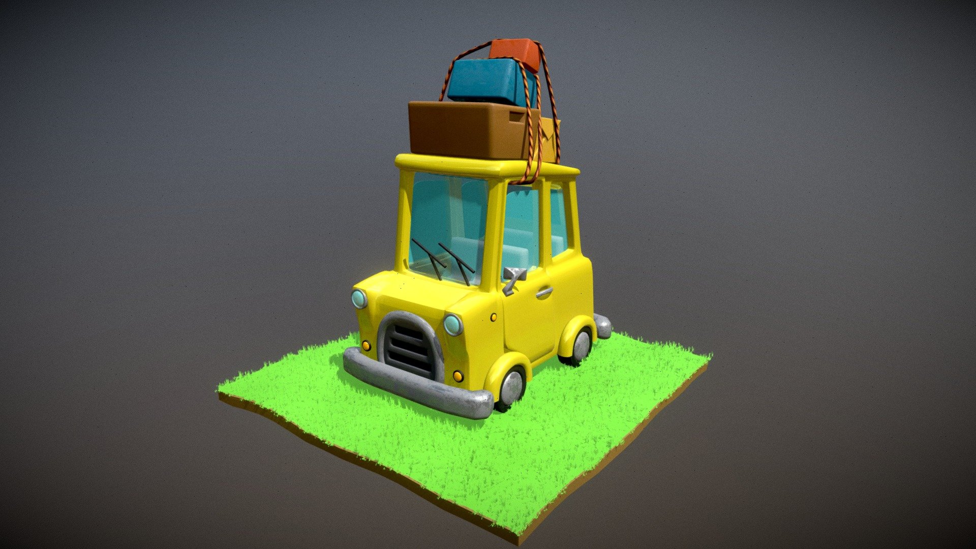 Yellow stylized Car - Blender - 3D model by inarina [3b48f23] - Sketchfab