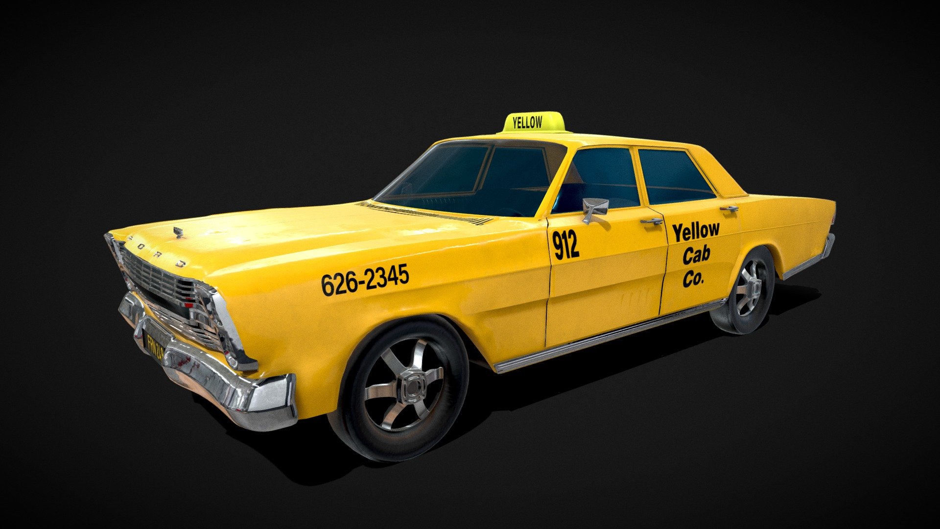 taxi Ford Galaxie 500 - 3D model by Karolina Renkiewicz ...