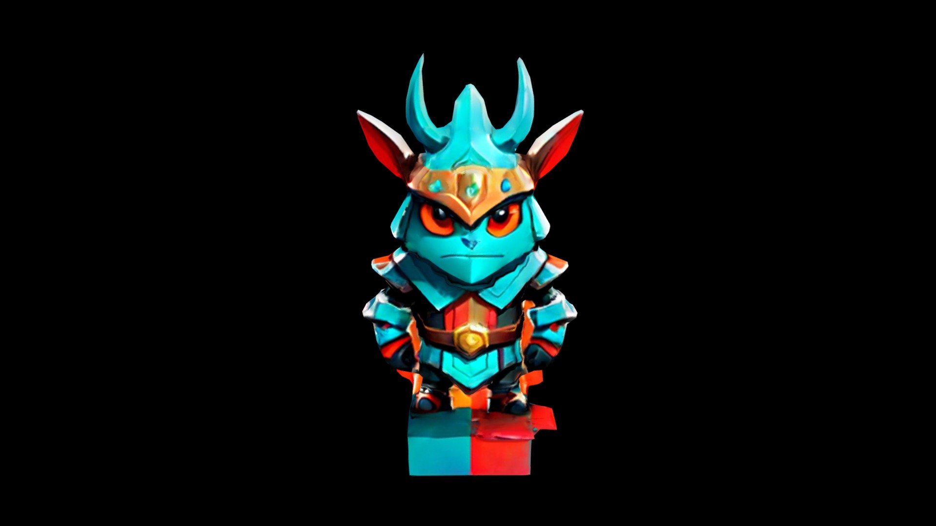 A samurai rabbit with armor and a helmet, standi - Download Free 3D ...