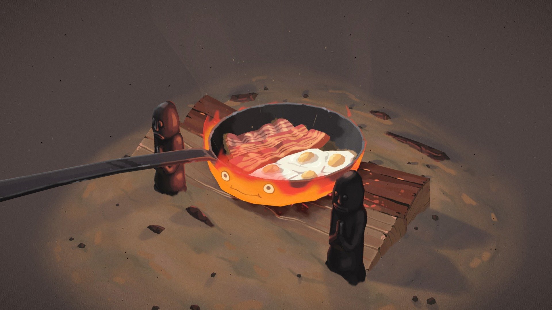 Calcifer Cooking Bacon and Eggs - 3D model by miles1139 [3b5354d ...