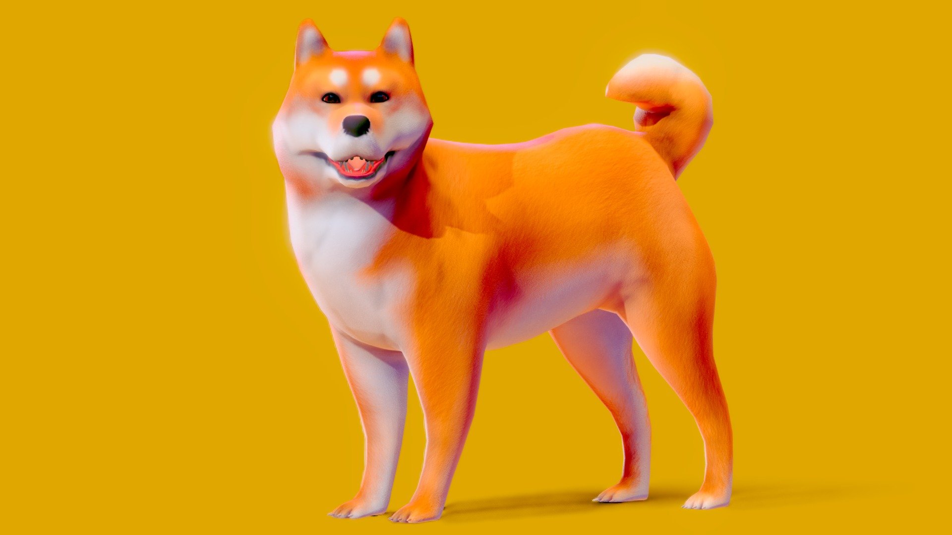 Low poly - Stylized dog - Shiba Inu - Buy Royalty Free 3D model by ...