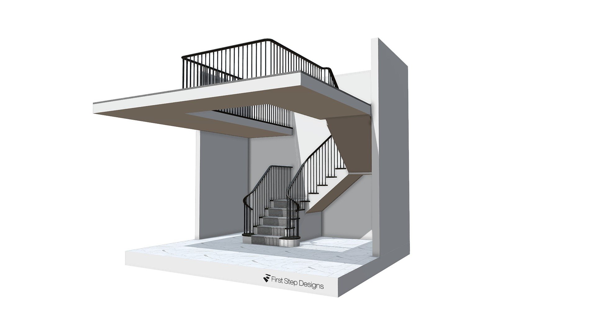 Turner Staircase Design - Download Free 3D model by Nat FSD (@Newelpost ...