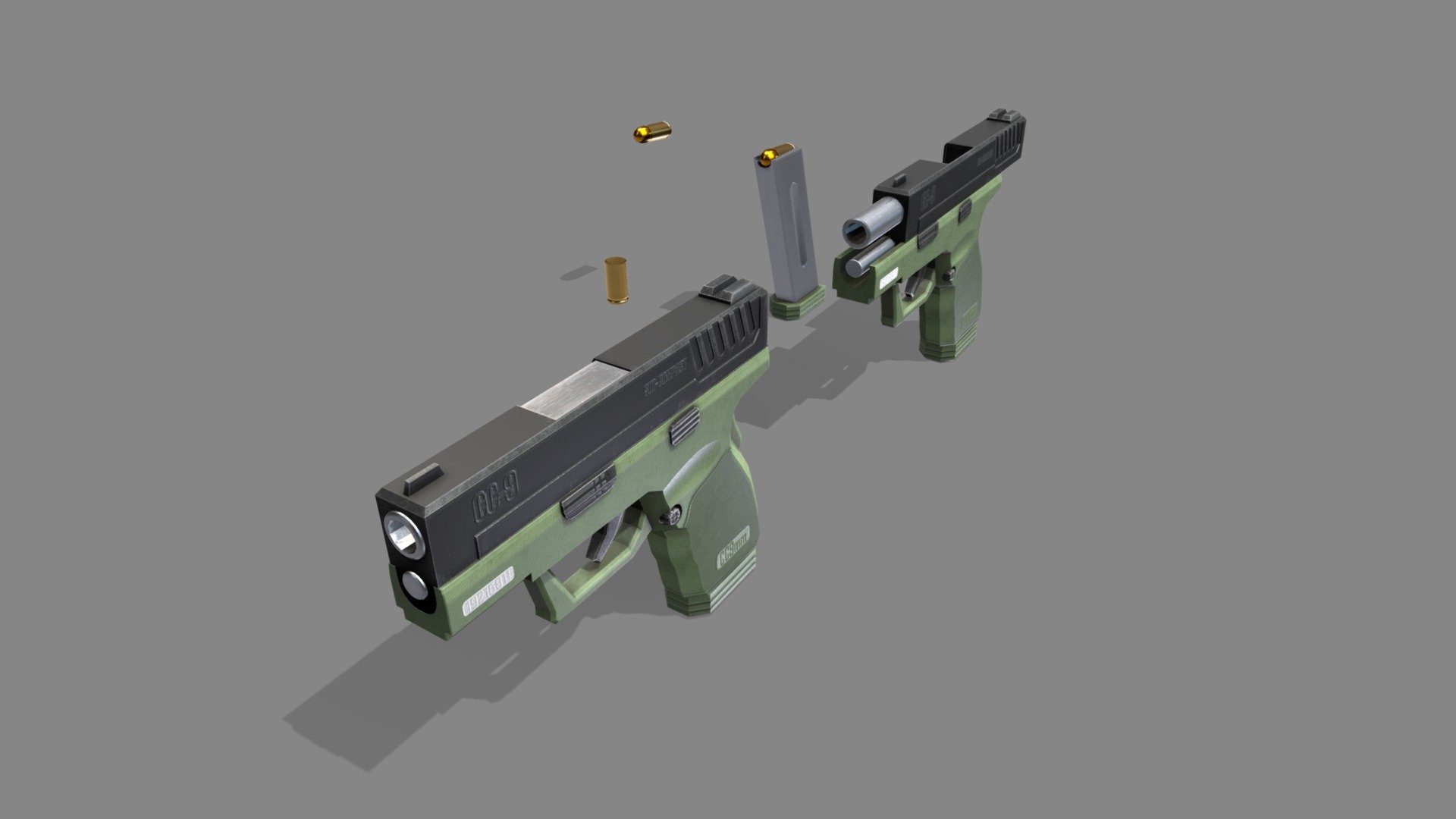 Medium Poly Sub Compact Pistol Game Asset - 3D model by CodeChomper ...