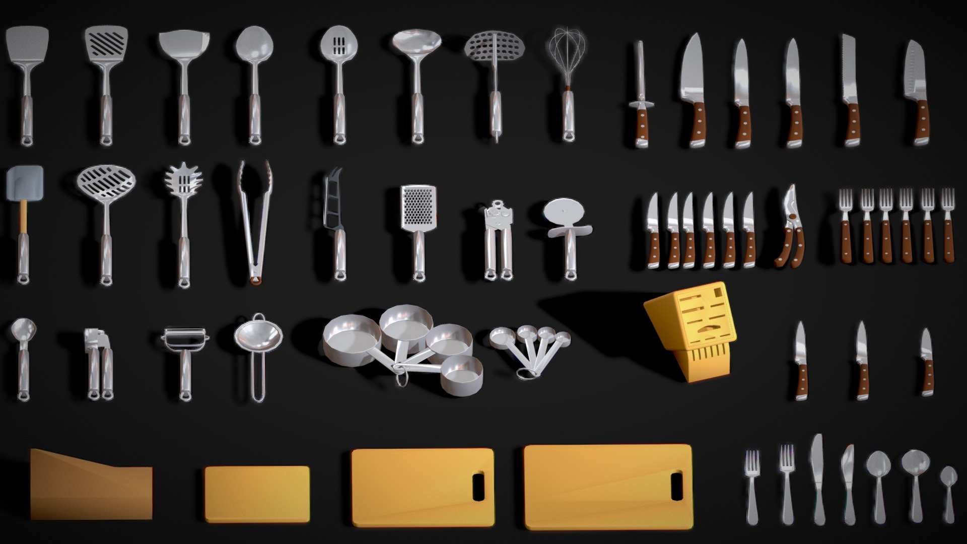 Realistic Kitchen Asset Pack - Low poly Utensils - Buy Royalty Free 3D ...