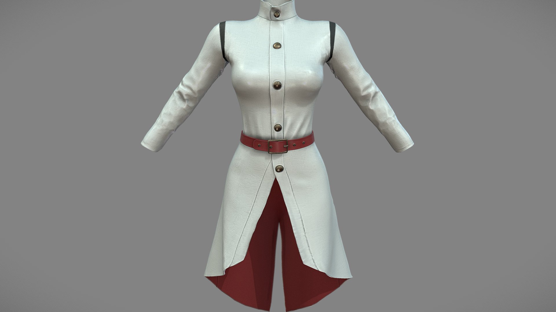 Female Sci-fi Futuristic Long Uniform Jacket - Buy Royalty Free 3D ...