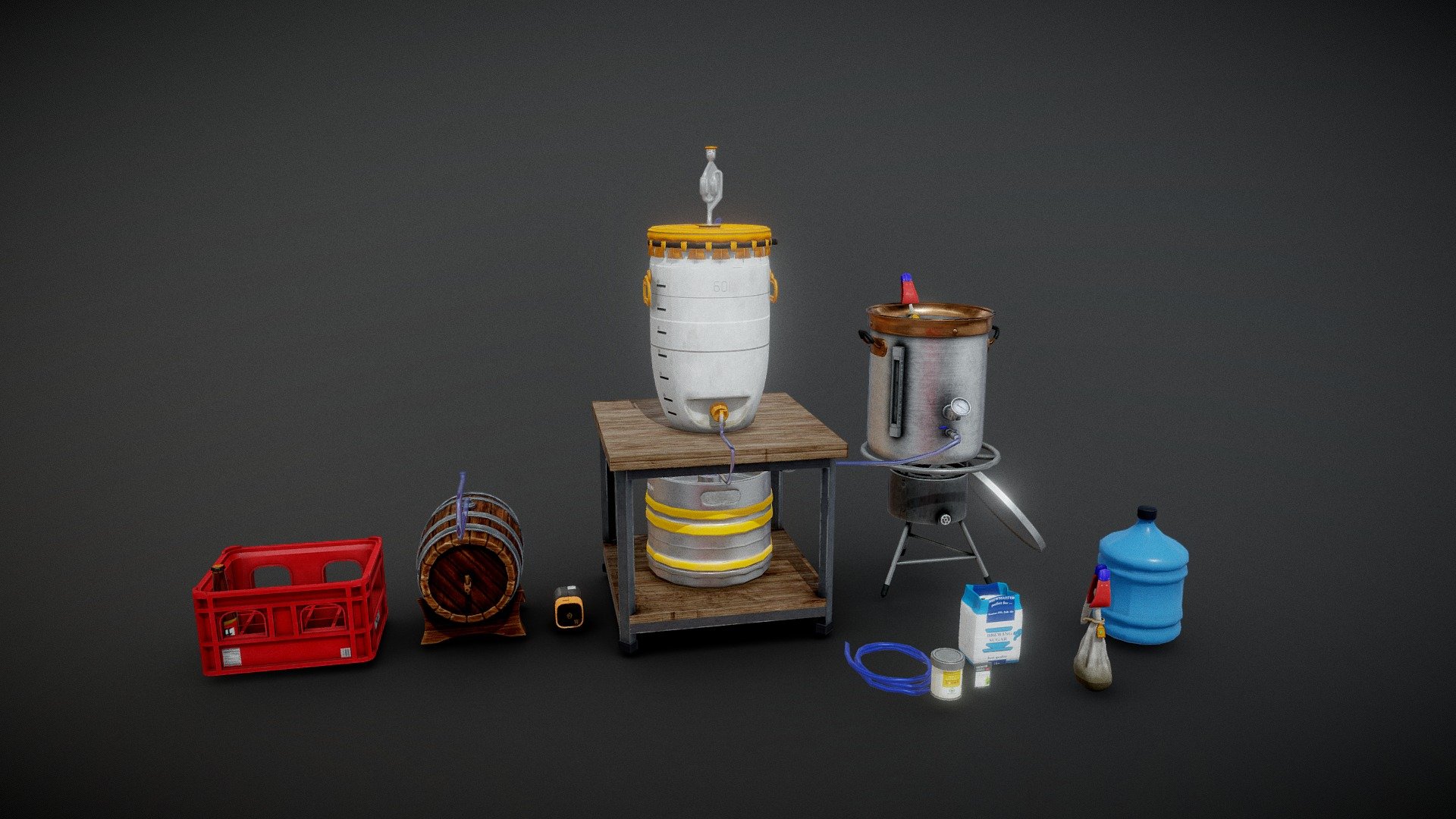 Beer brewery set - Download Free 3D model by landout [3b6d410] - Sketchfab