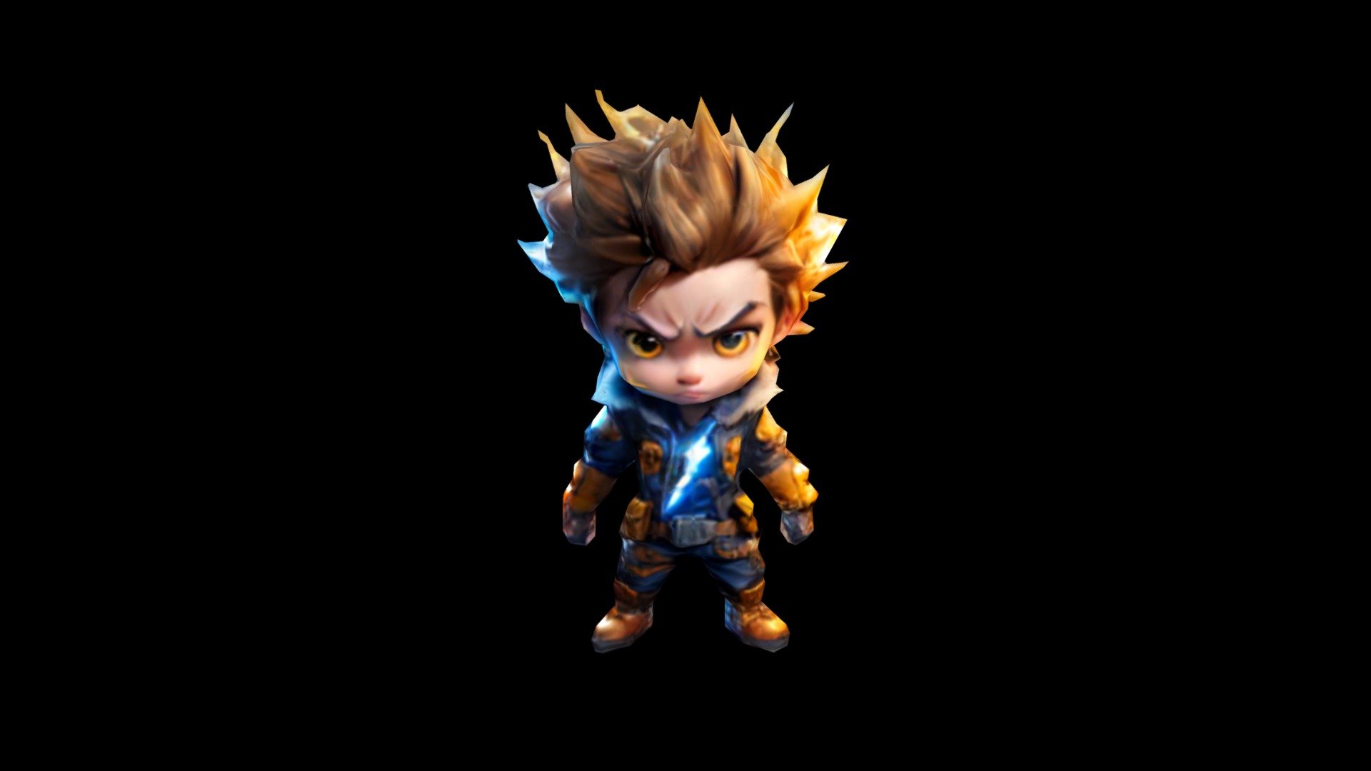 "Fighter Emoji with Lightning Jacket" - A cartoo - Download Free 3D ...