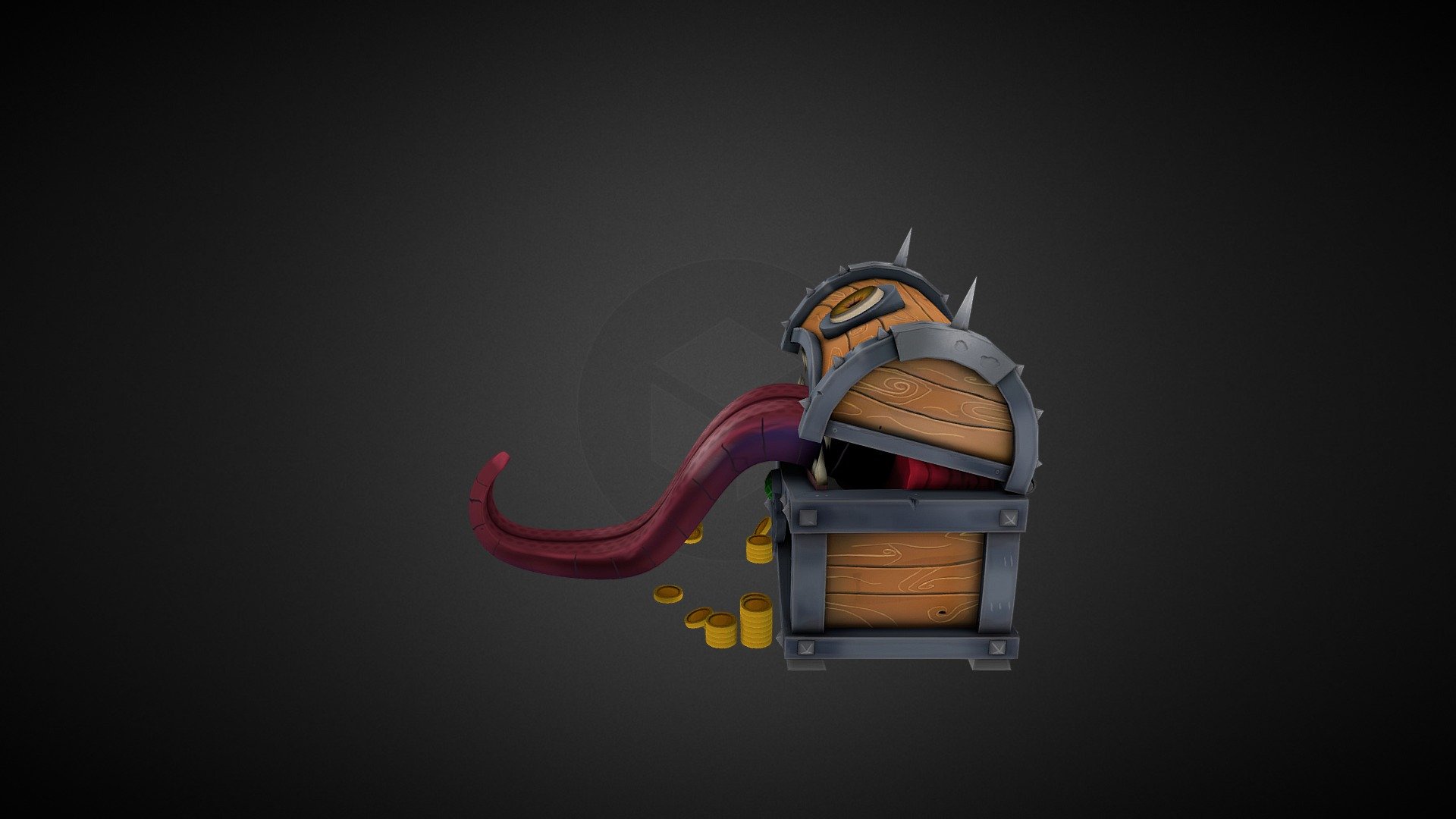 Fantasy Mimic chest (Hand-painted) - Download Free 3D model by descofos ...