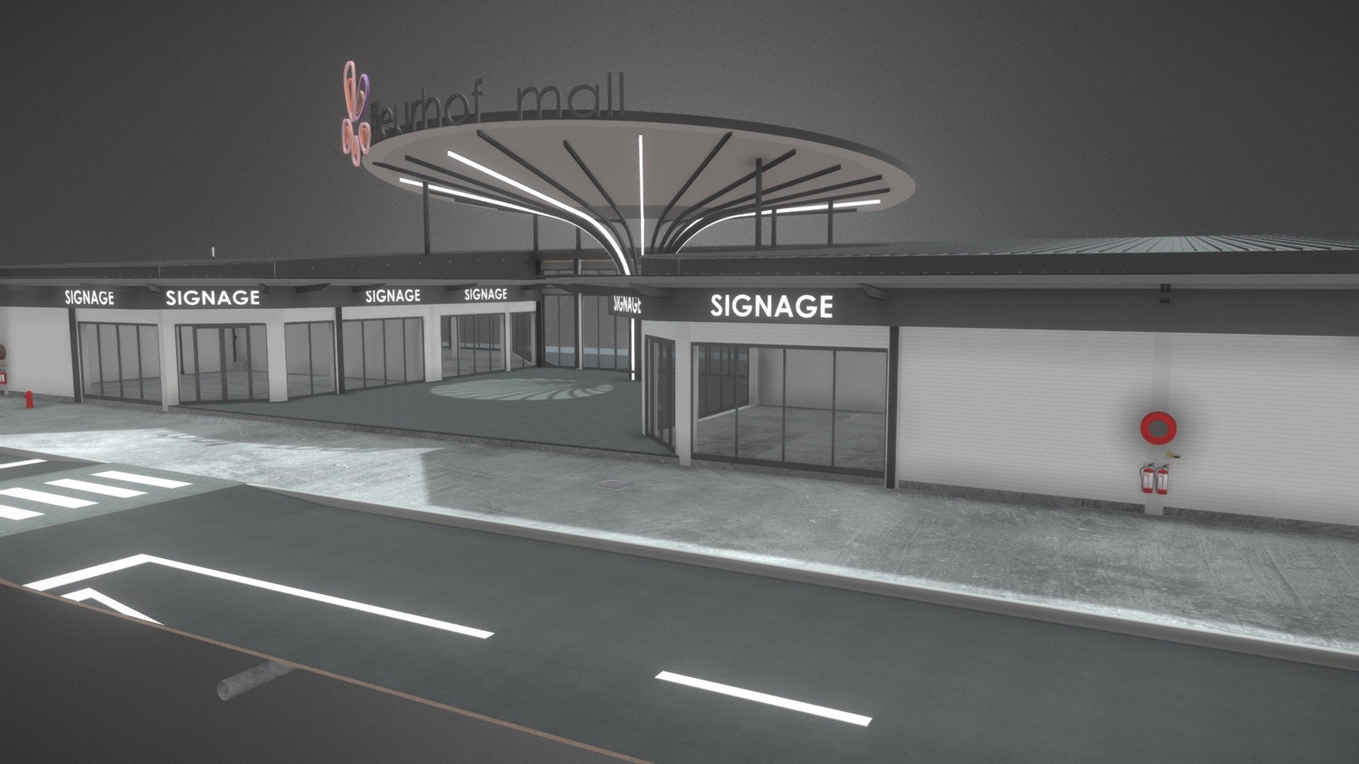 FLEURHOF MALL - Main Entrance - 3D model by awreid [3b85bc9] - Sketchfab