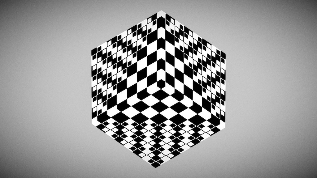 op-art cube illusion #2 - 3D model by checkered [3b8d04d] - Sketchfab