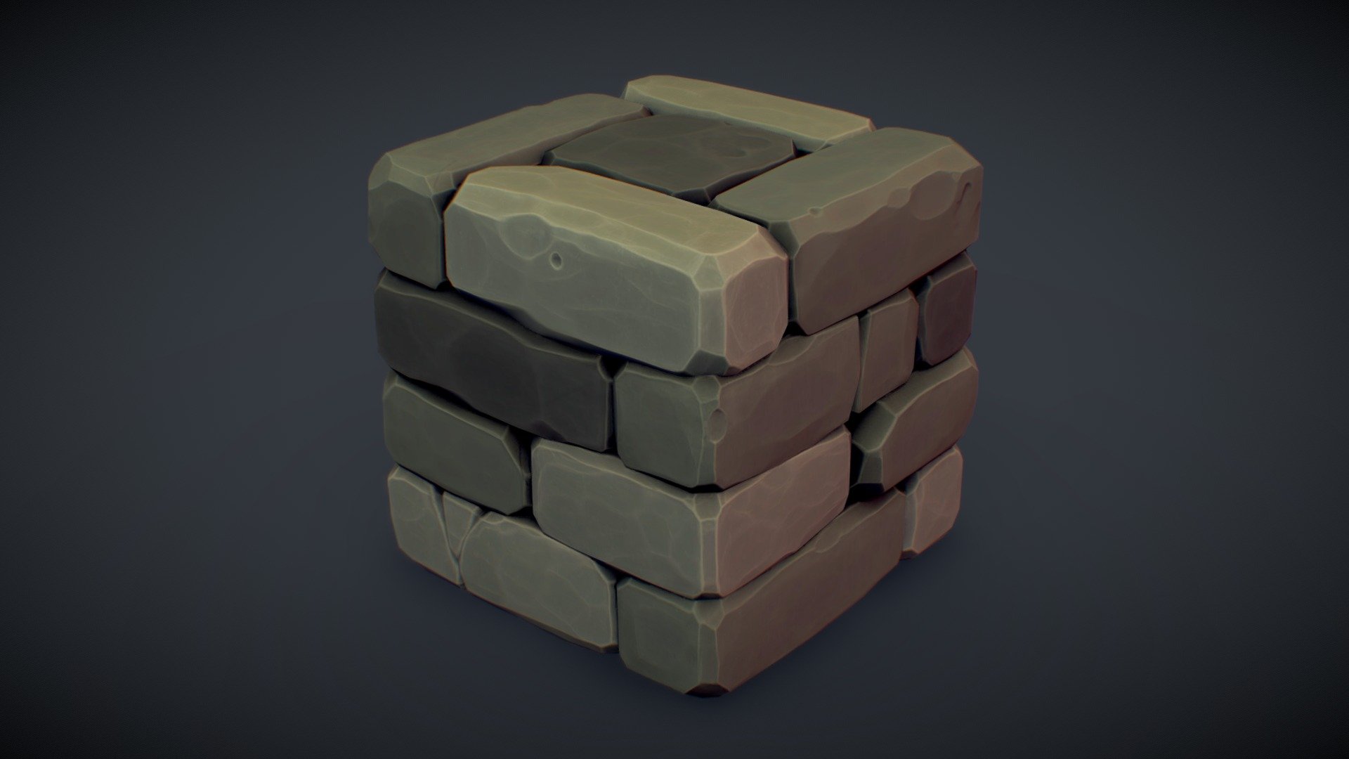 Cube World Stone Block 4 - PBR Series - Buy Royalty Free 3D model by ...