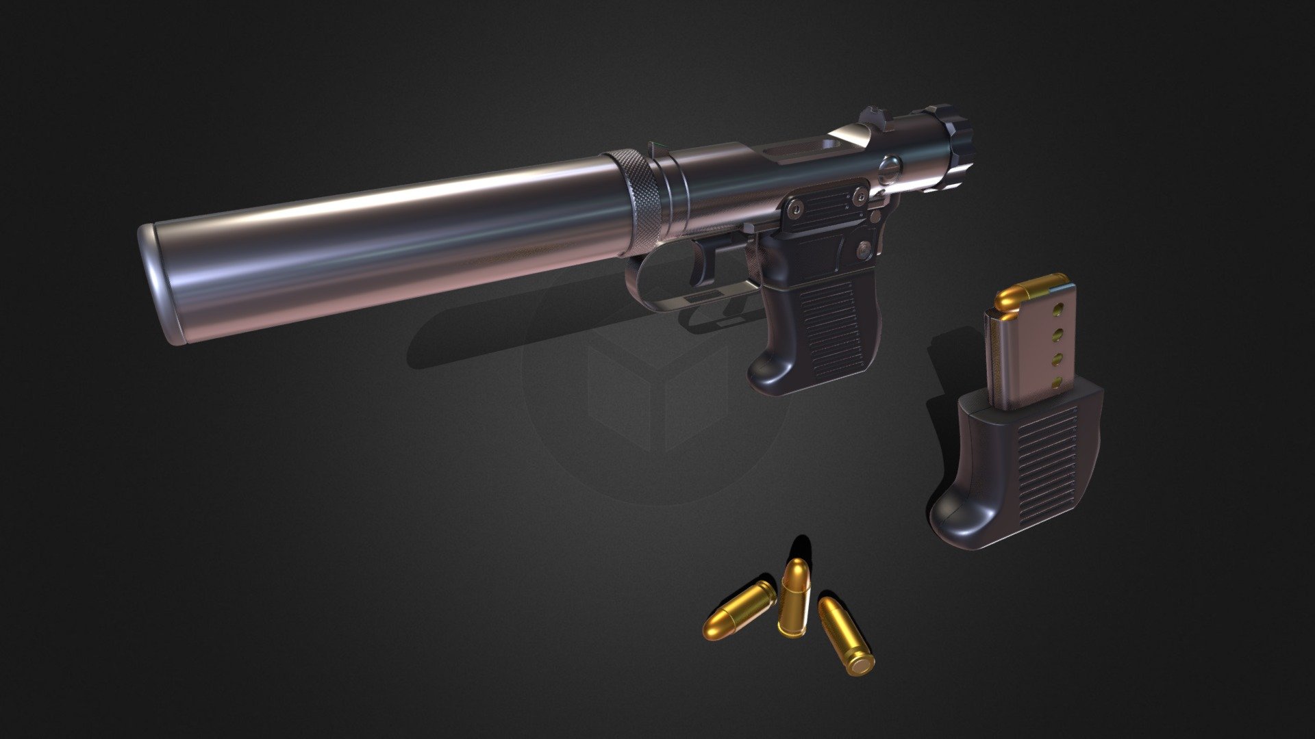 Welrod B&T VP9“Veterinary Pistol” hipoly - Download Free 3D model by ...
