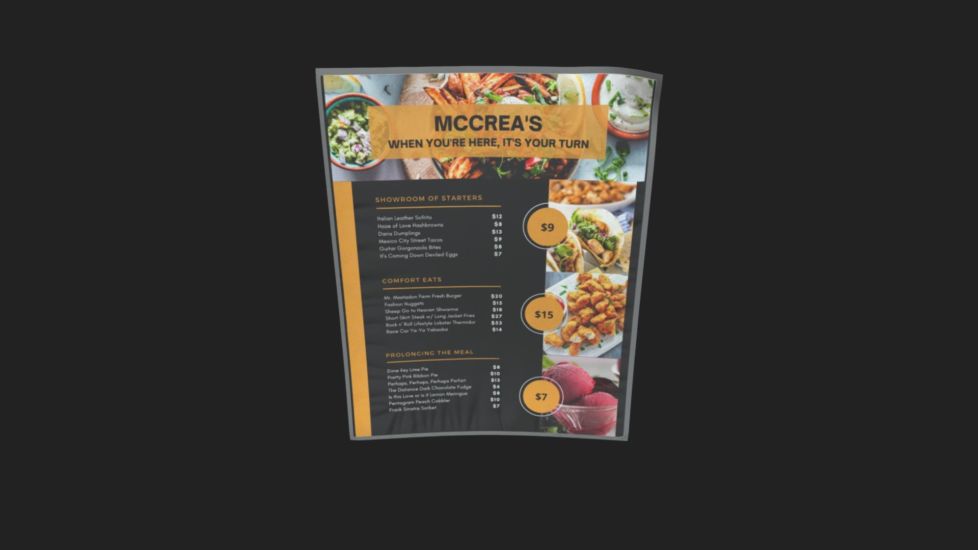 Diner Menu - 3D model by welovekah [3b96dad] - Sketchfab