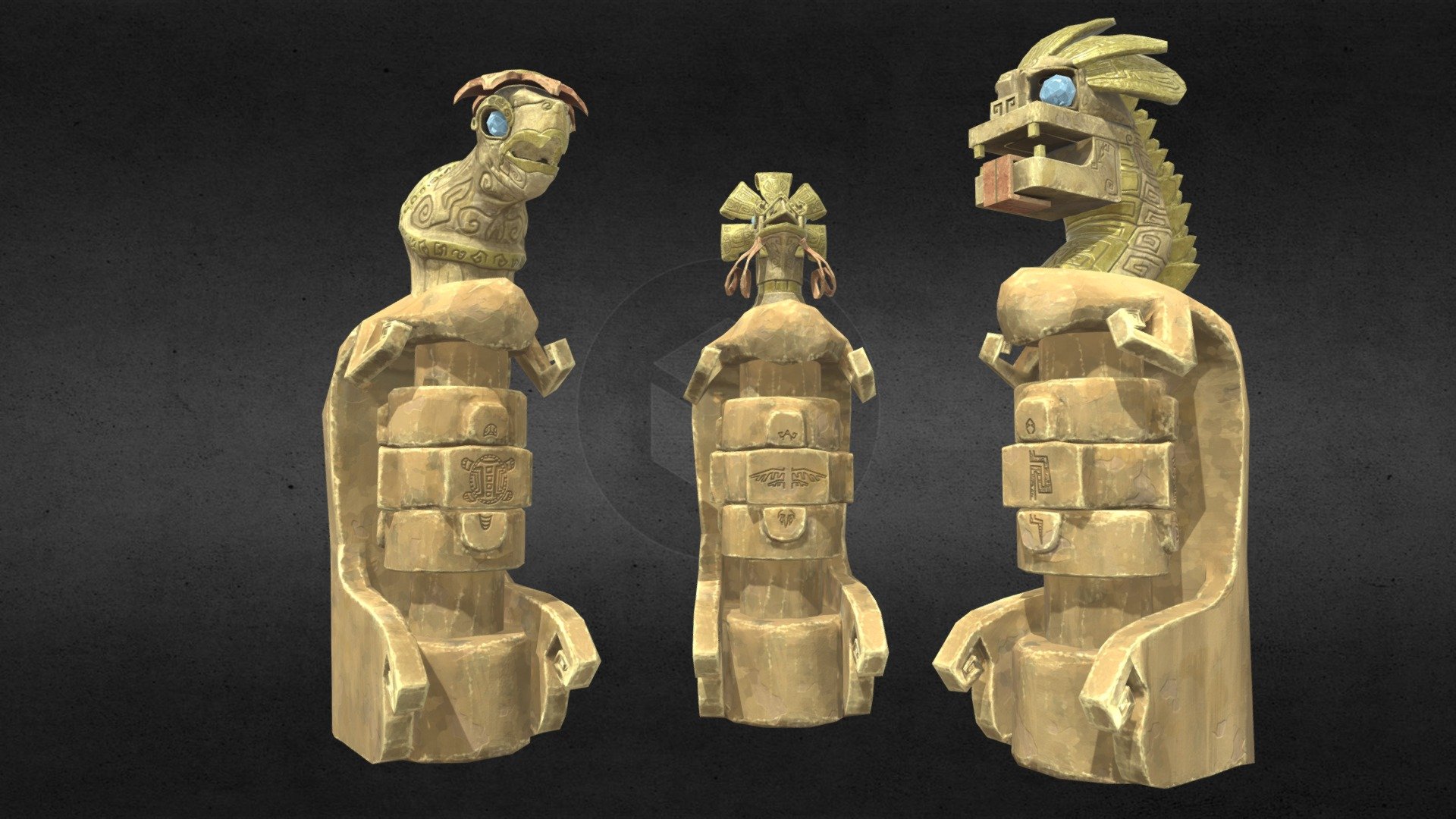Totem + support + head - 3D model by Raven13080 [3b9bf3f] - Sketchfab