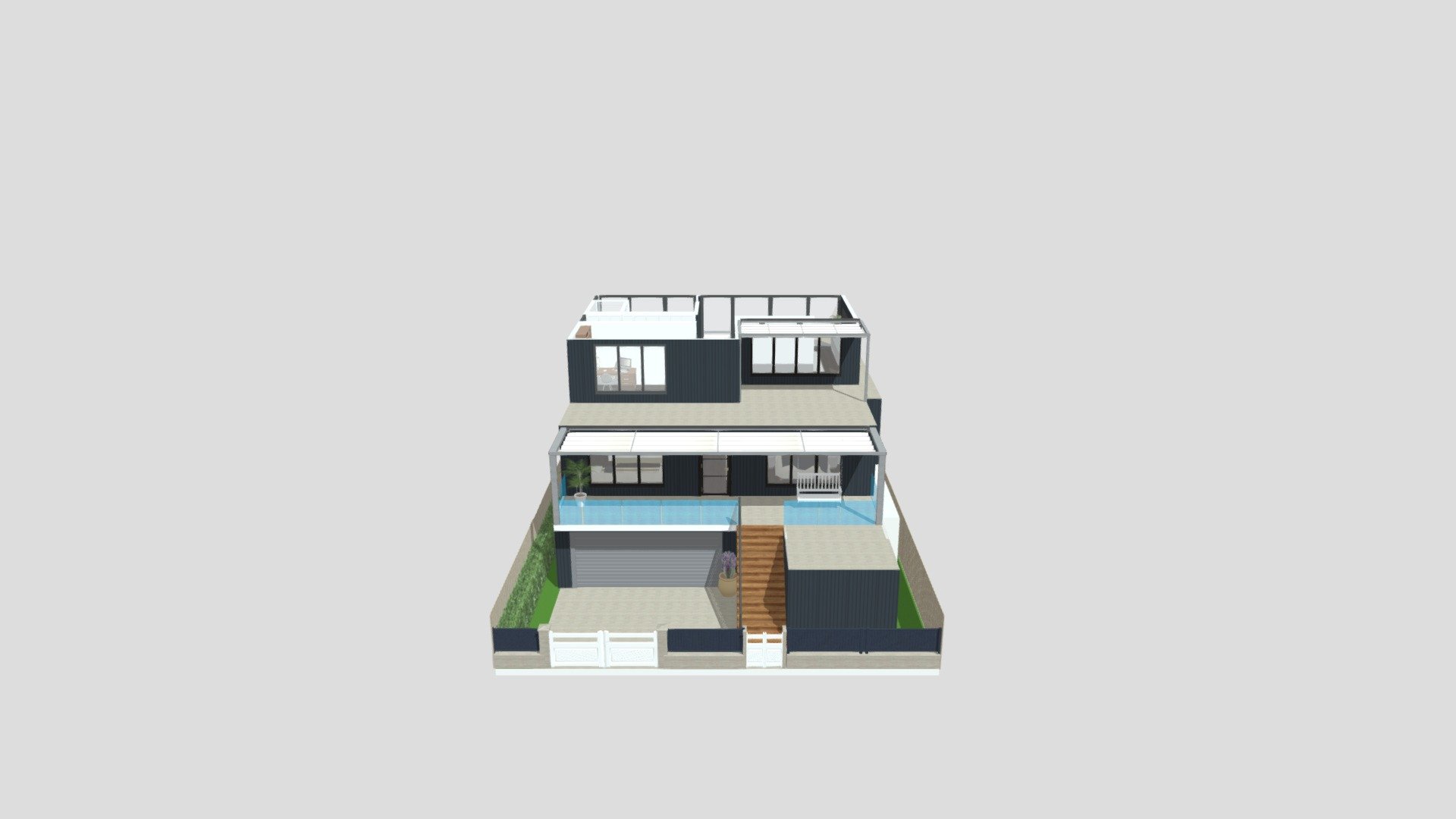 3 story modern family house ( 3 ) - Download Free 3D model by Home ...