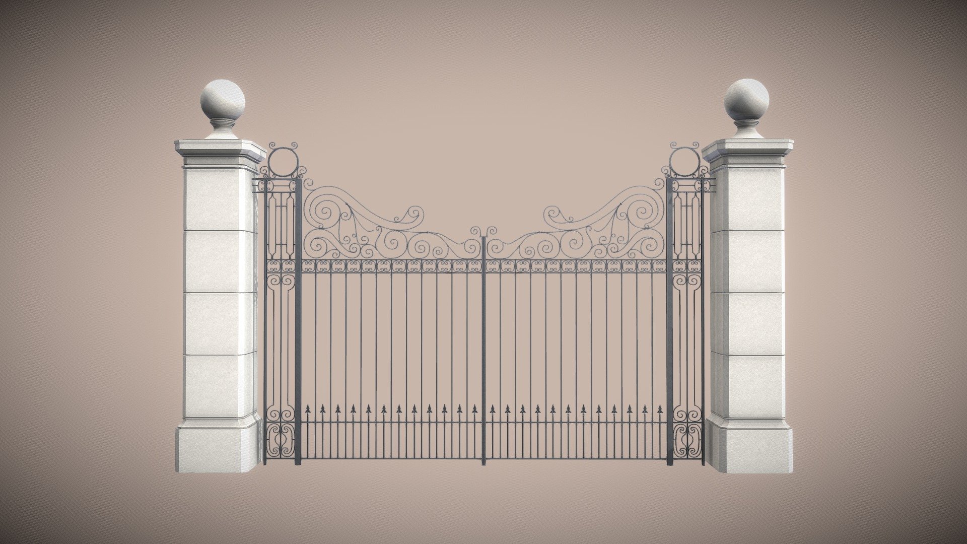 Luxury gate - Buy Royalty Free 3D model by Jeff Meunier (@Jeff_Meunier ...