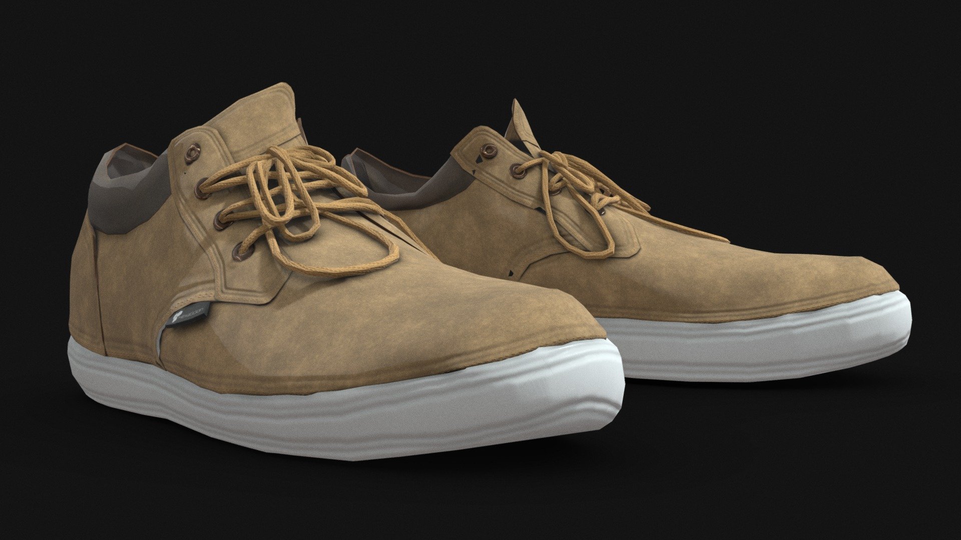 Light leather low poly shoes with laces - Buy Royalty Free 3D model by ...
