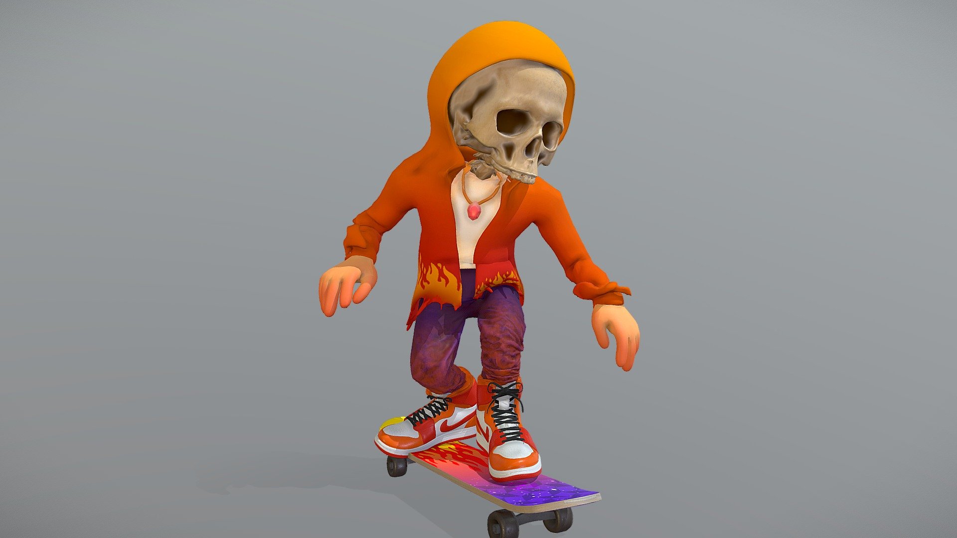 Skull Boy Cute Character - 3D model by Aayush Datta (@aayushdatta96 ...