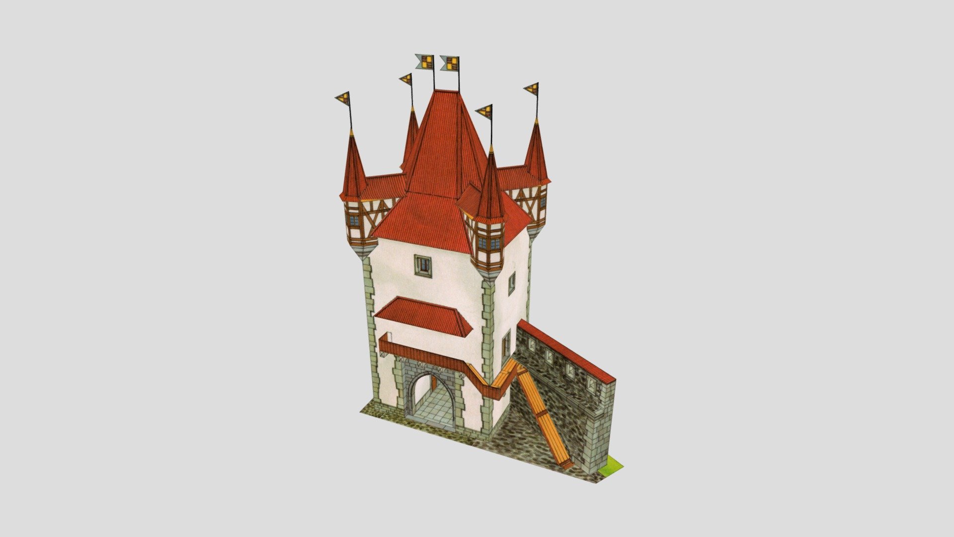 Papirovy model - ABC, MPR 1 - A, Mestska brana - 3D model by omiklanek ...