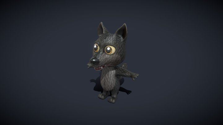 Stylized-black-wolf 3D models - Sketchfab